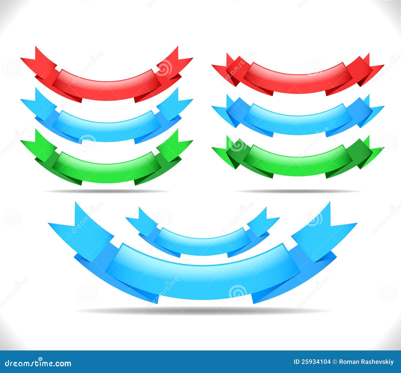 Set of color ribbons stock vector. Illustration of message - 25934104