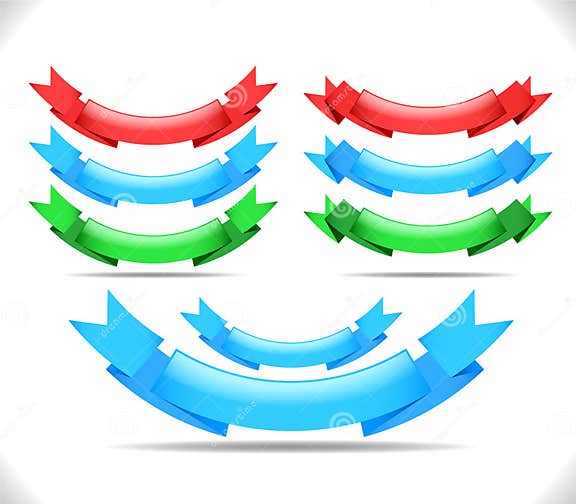 Set of color ribbons stock vector. Illustration of message - 25934104