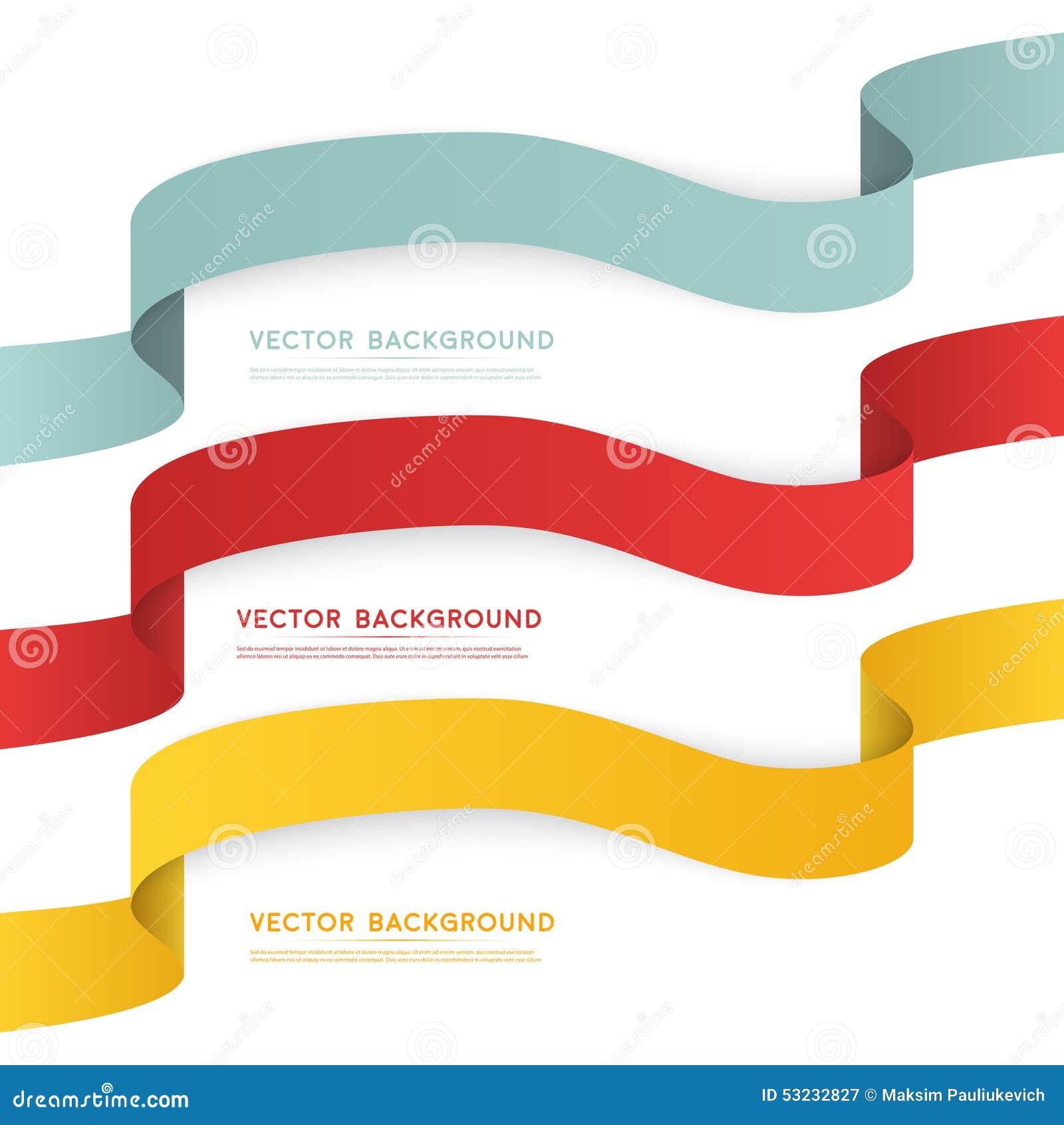 Set of Color Ribbons Isolated on White Stock Vector - Illustration of ...