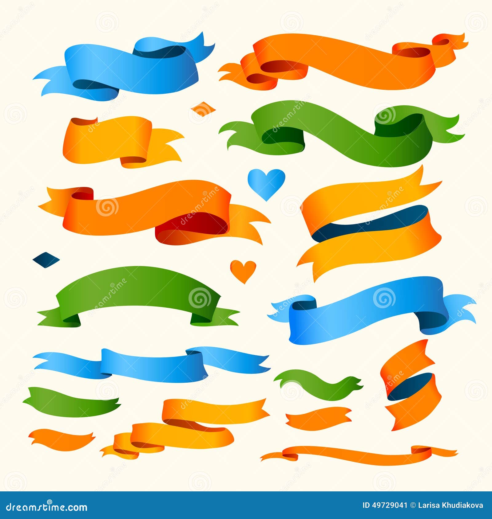 Set of Color Ribbons for Your Text Stock Vector - Illustration of ...