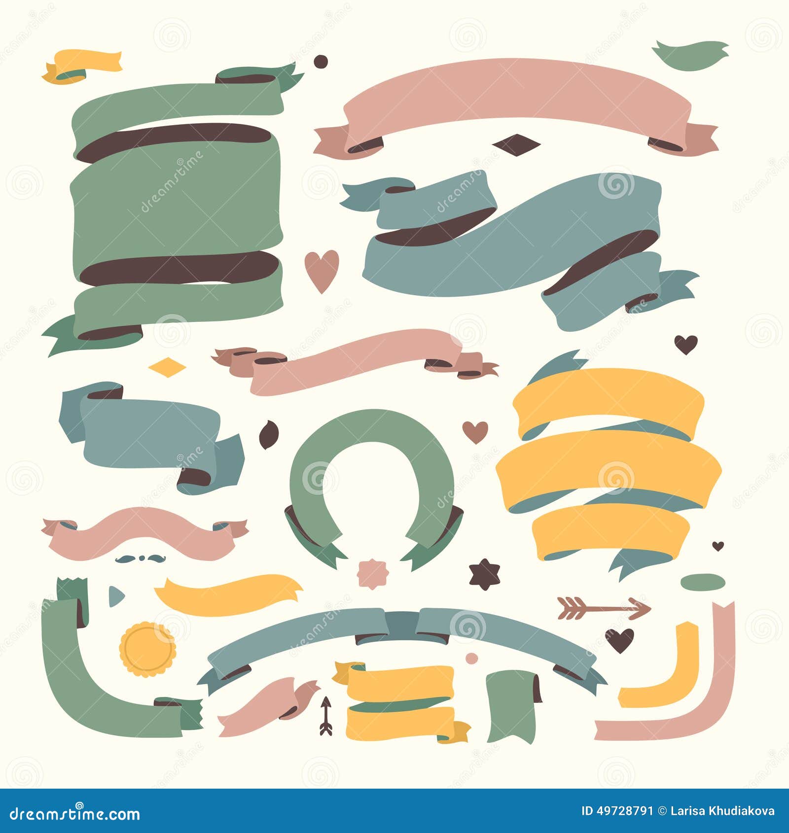 Set of Color Ribbons for Your Text Stock Vector - Illustration of ...