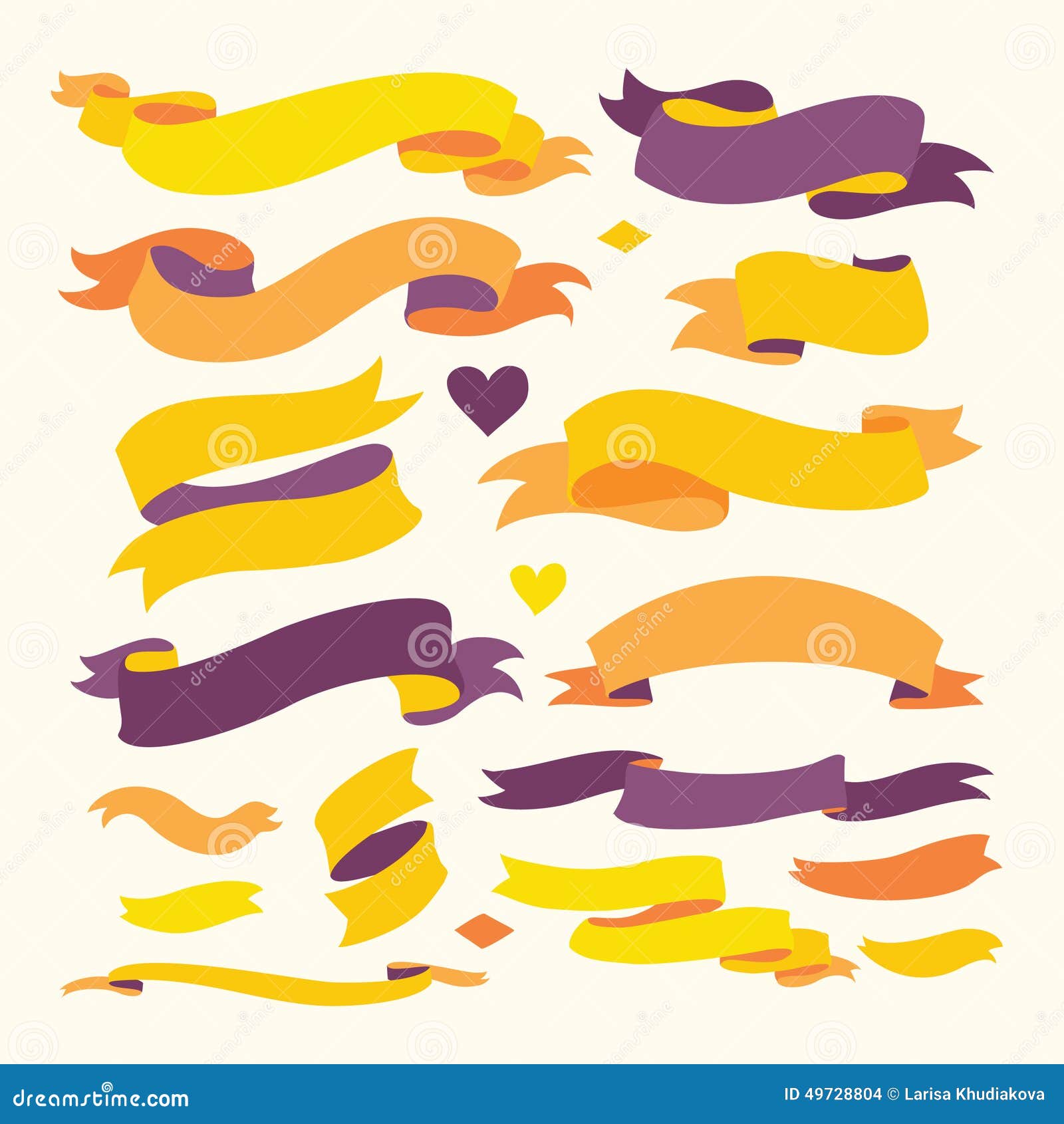 Set of Color Ribbons for Your Text Stock Vector - Illustration of ...