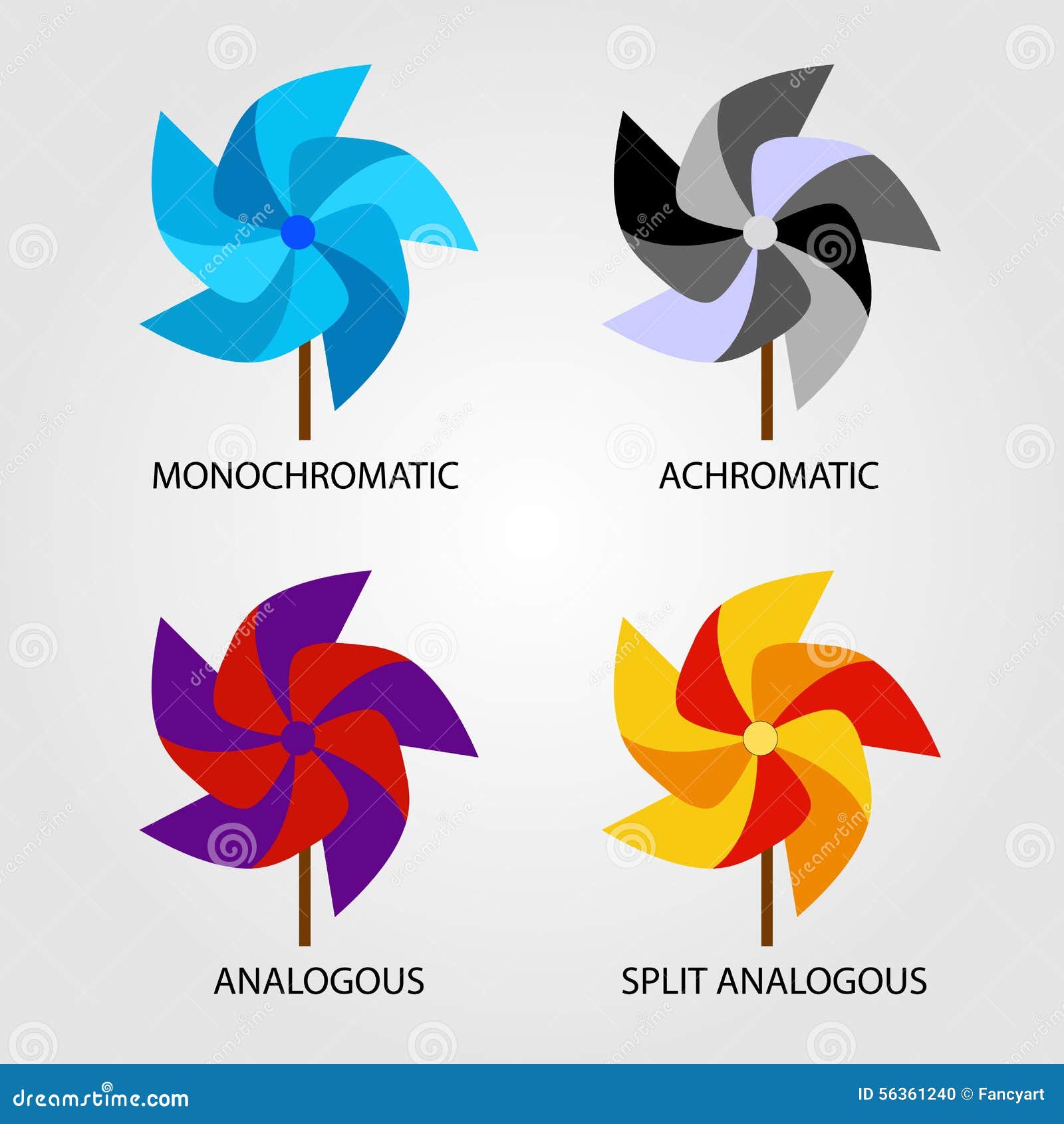 Set of Color schemes stock vector. Illustration of bright - 56361240