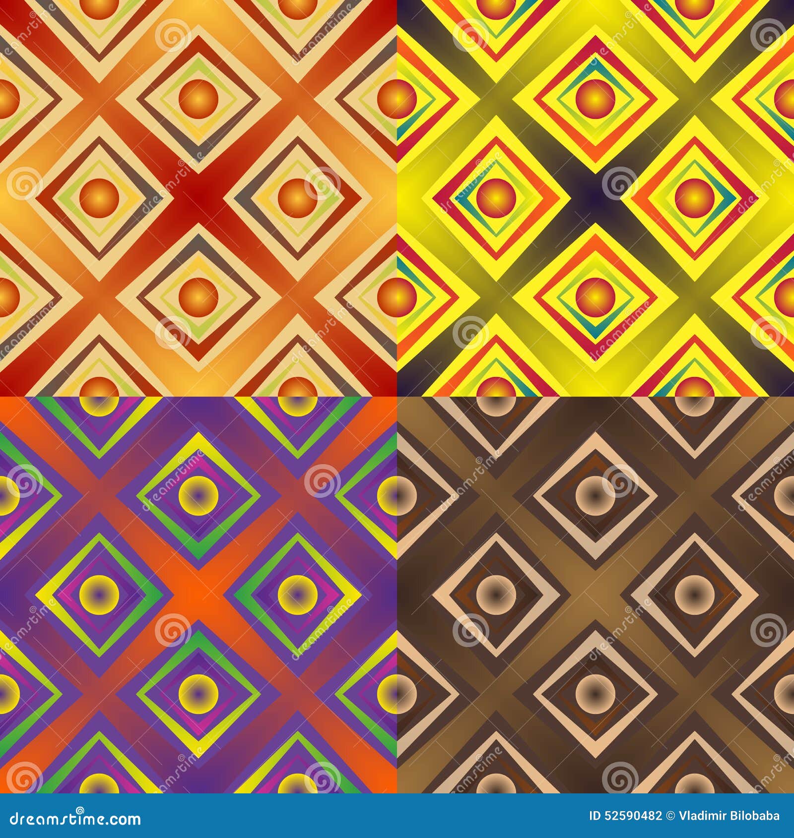 Set Color of Seamless Patterns Stock Vector - Illustration of ...