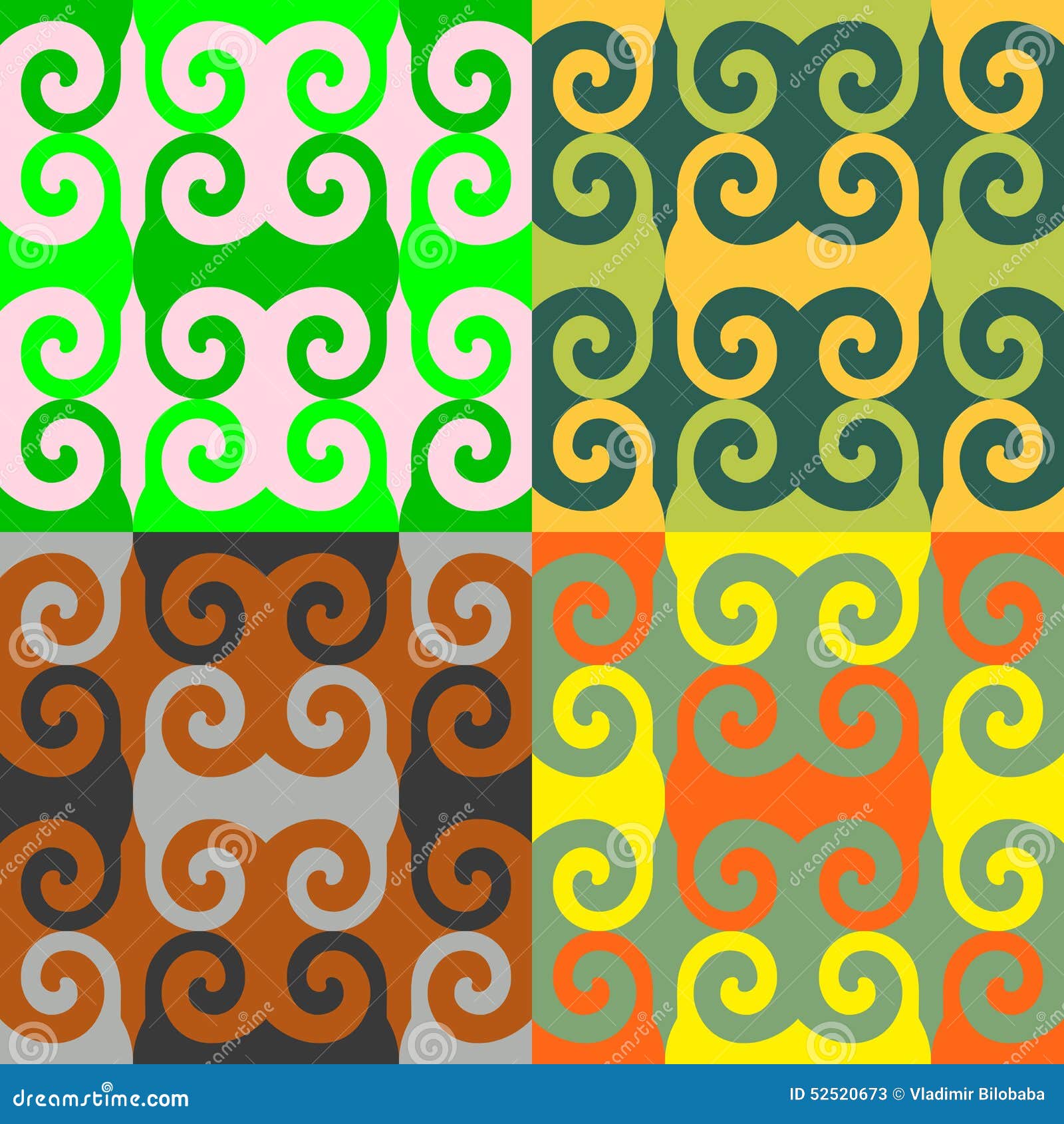 Set Color of Seamless Patterns Stock Vector - Illustration of light ...