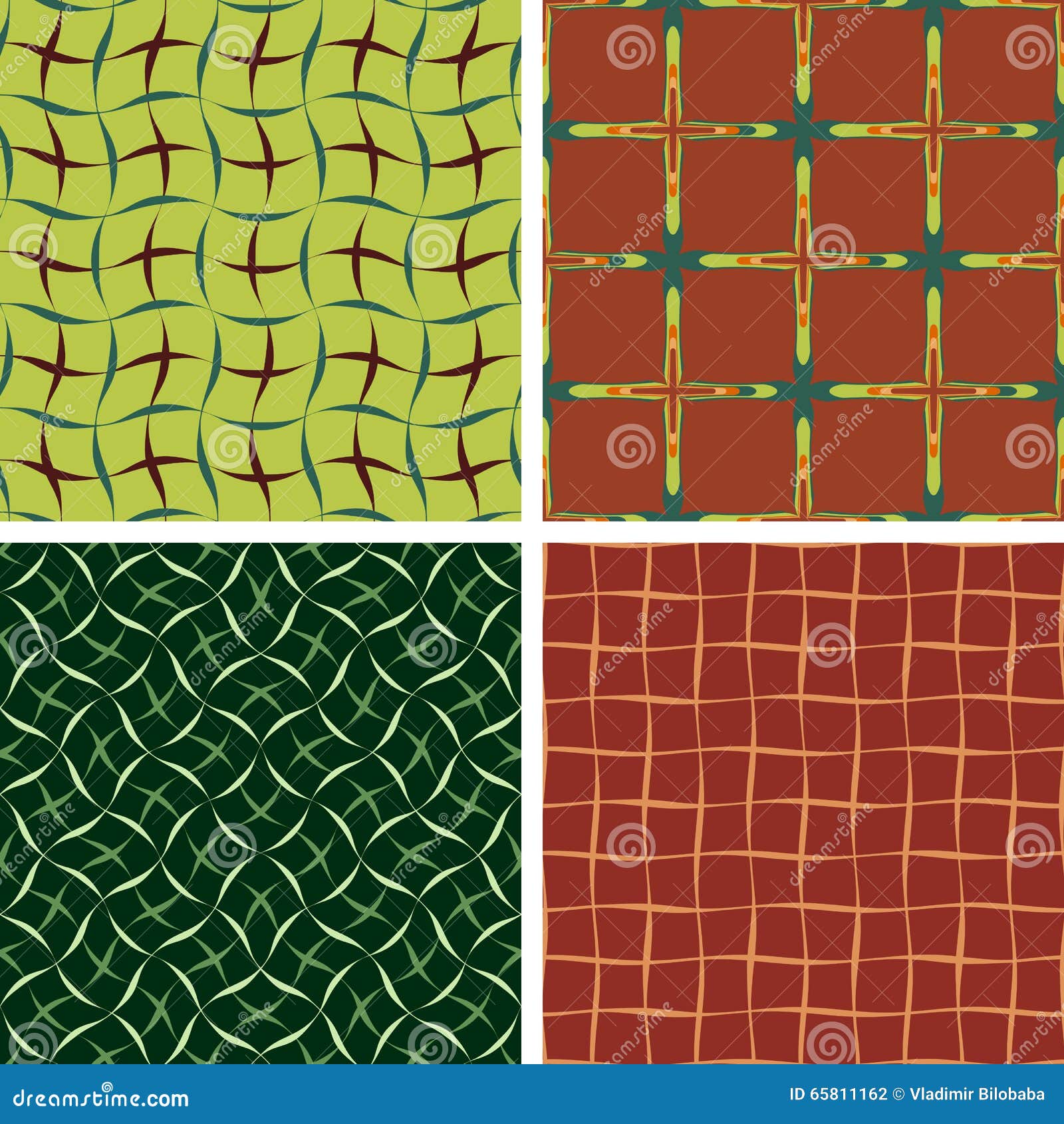 Set Color of Seamless Patterns Stock Vector - Illustration of yellow ...