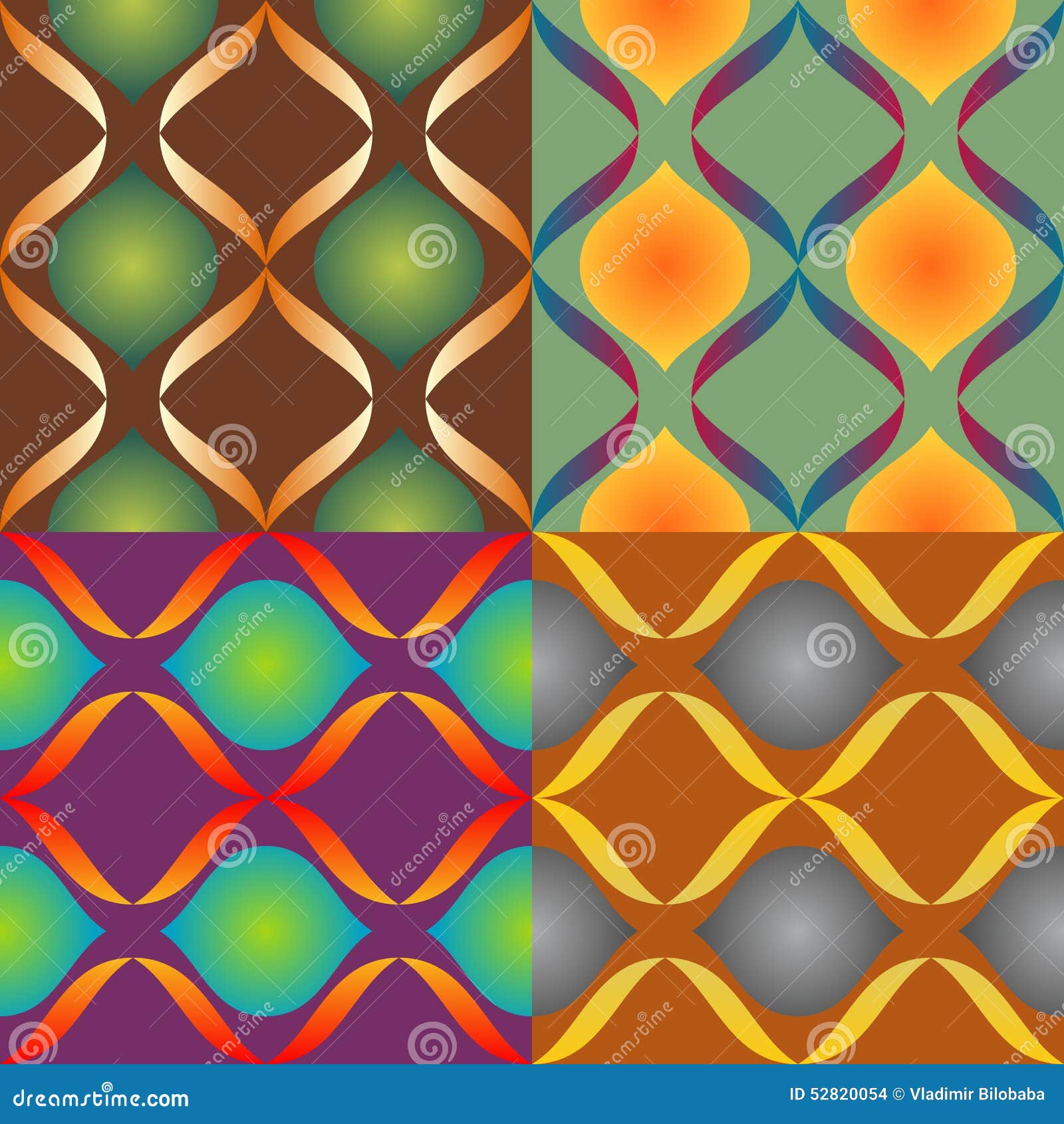 Set Color of Seamless Patterns Stock Vector - Illustration of bright ...