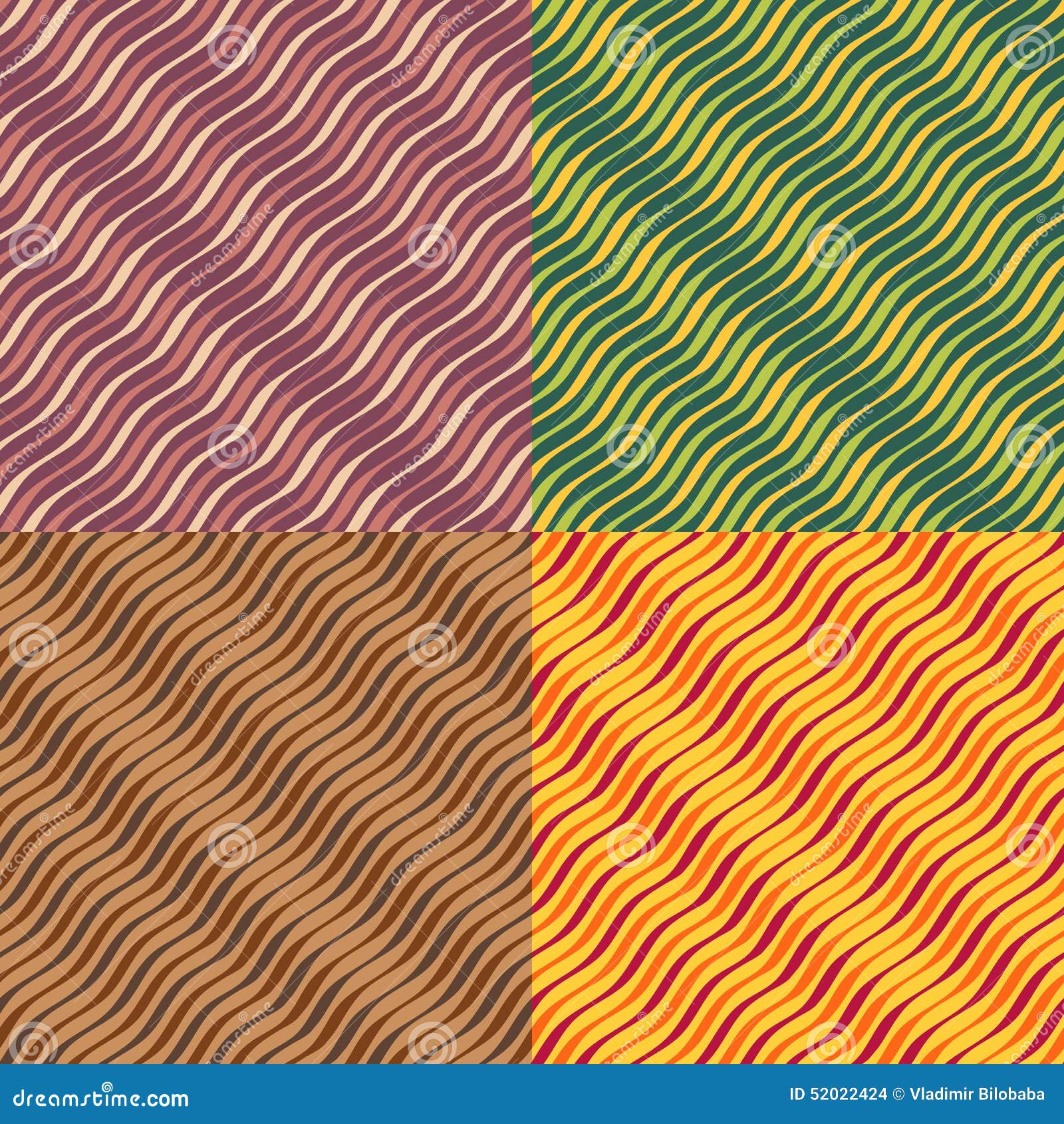 Set Color of Seamless Patterns Stock Vector - Illustration of seamless ...