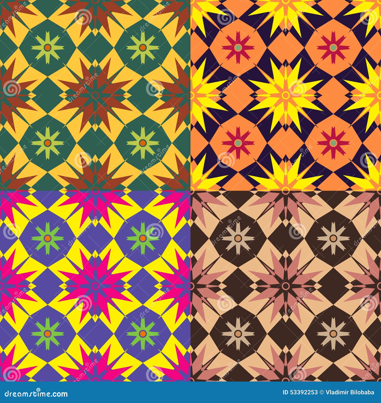 Set Color of Seamless Vector Patterns Stock Vector - Illustration of ...