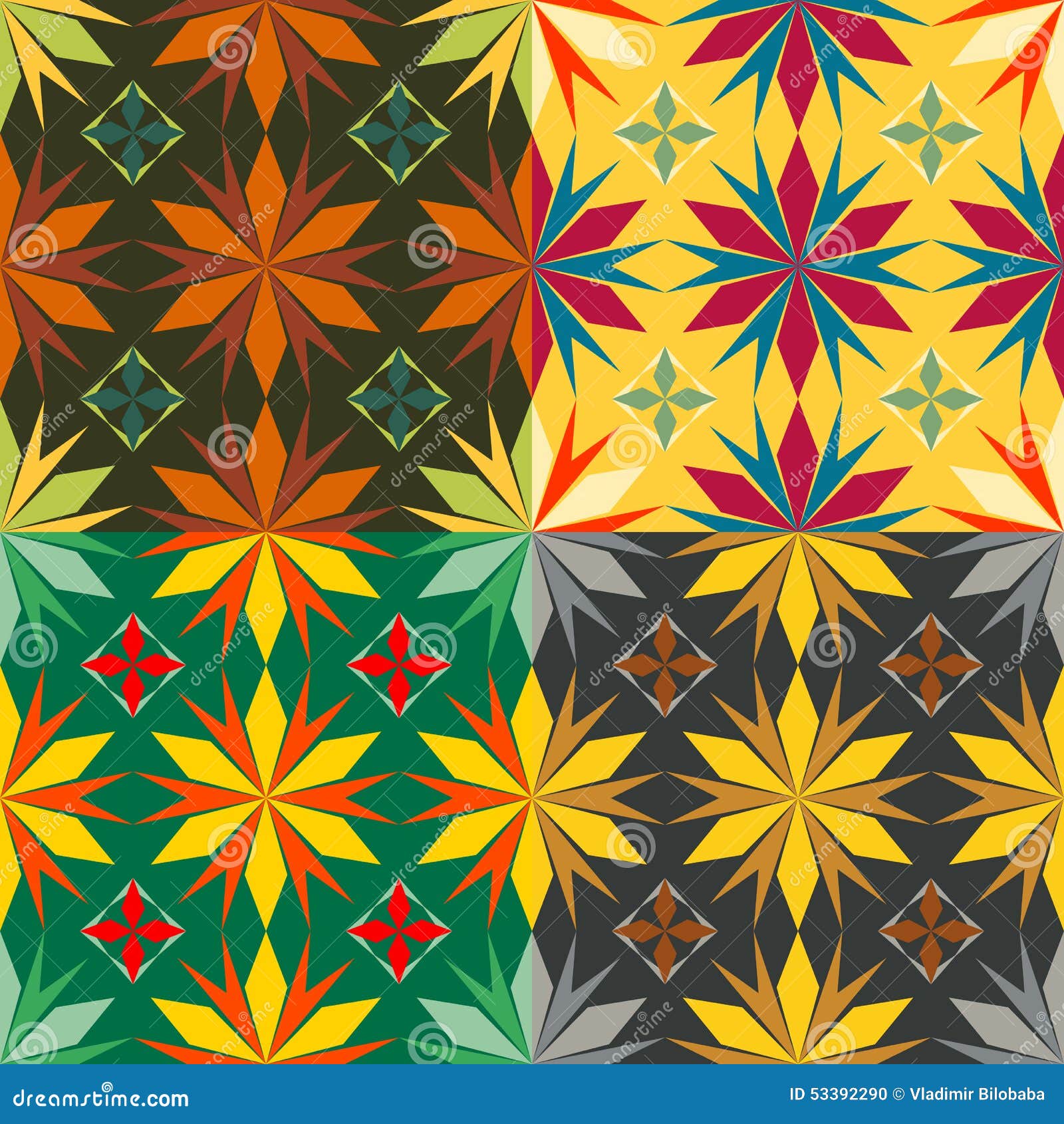 Set Color of Seamless Vector Patterns Stock Vector - Illustration of ...