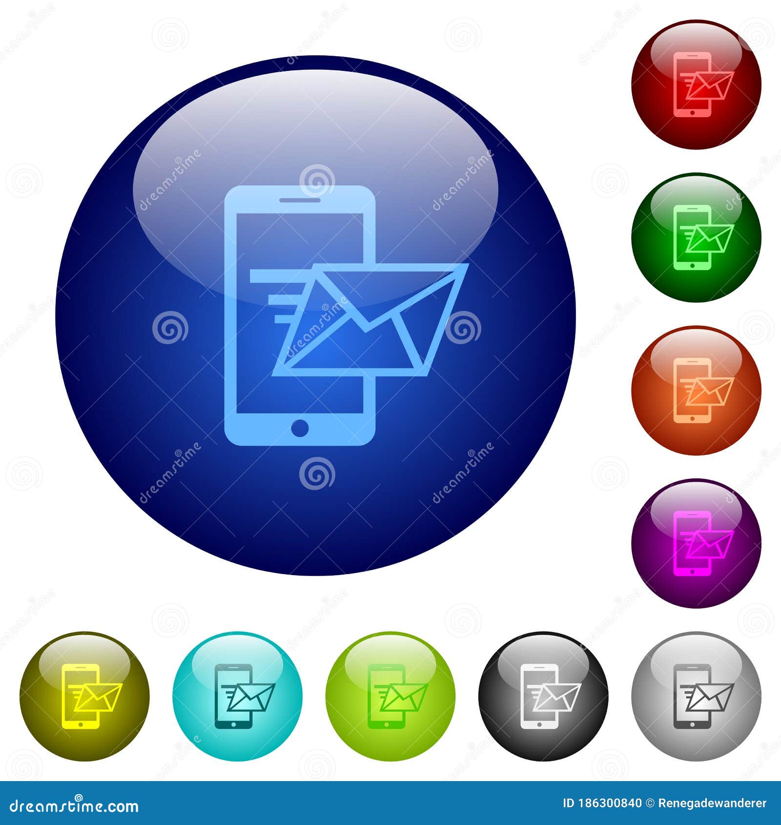 Color Sending Email Glass Buttons Stock Vector - Illustration of ...