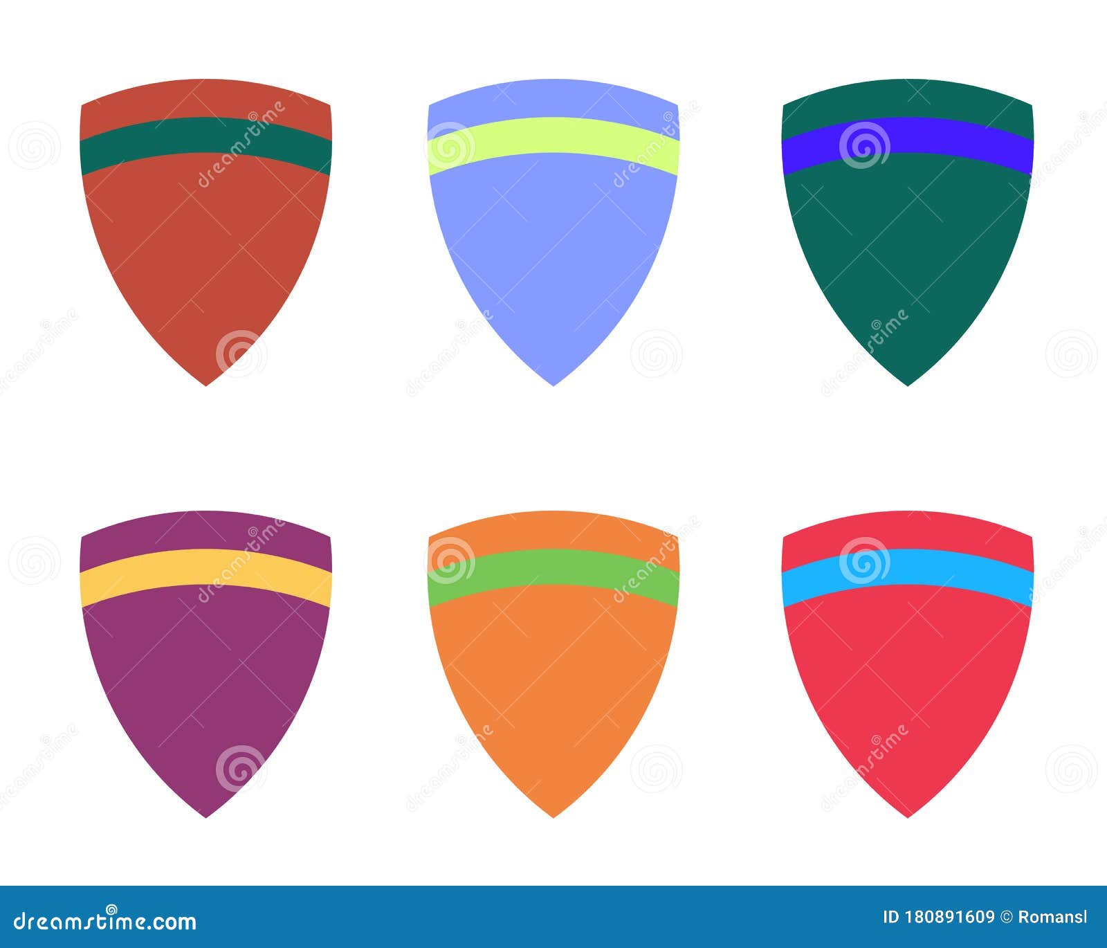 Set of Color Shields in 6 Different Shapes Stock Vector - Illustration ... Set of Color Shields in 6 Different Shapes Stock Vector - Illustration ...