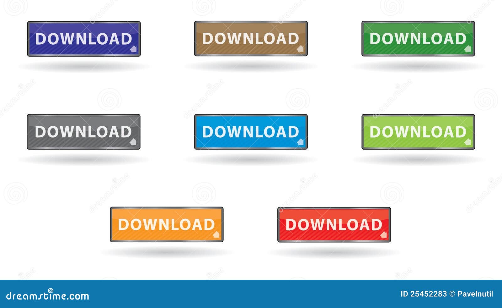 Set Color Shiny Download Button Stock Vector - Illustration of sign ...