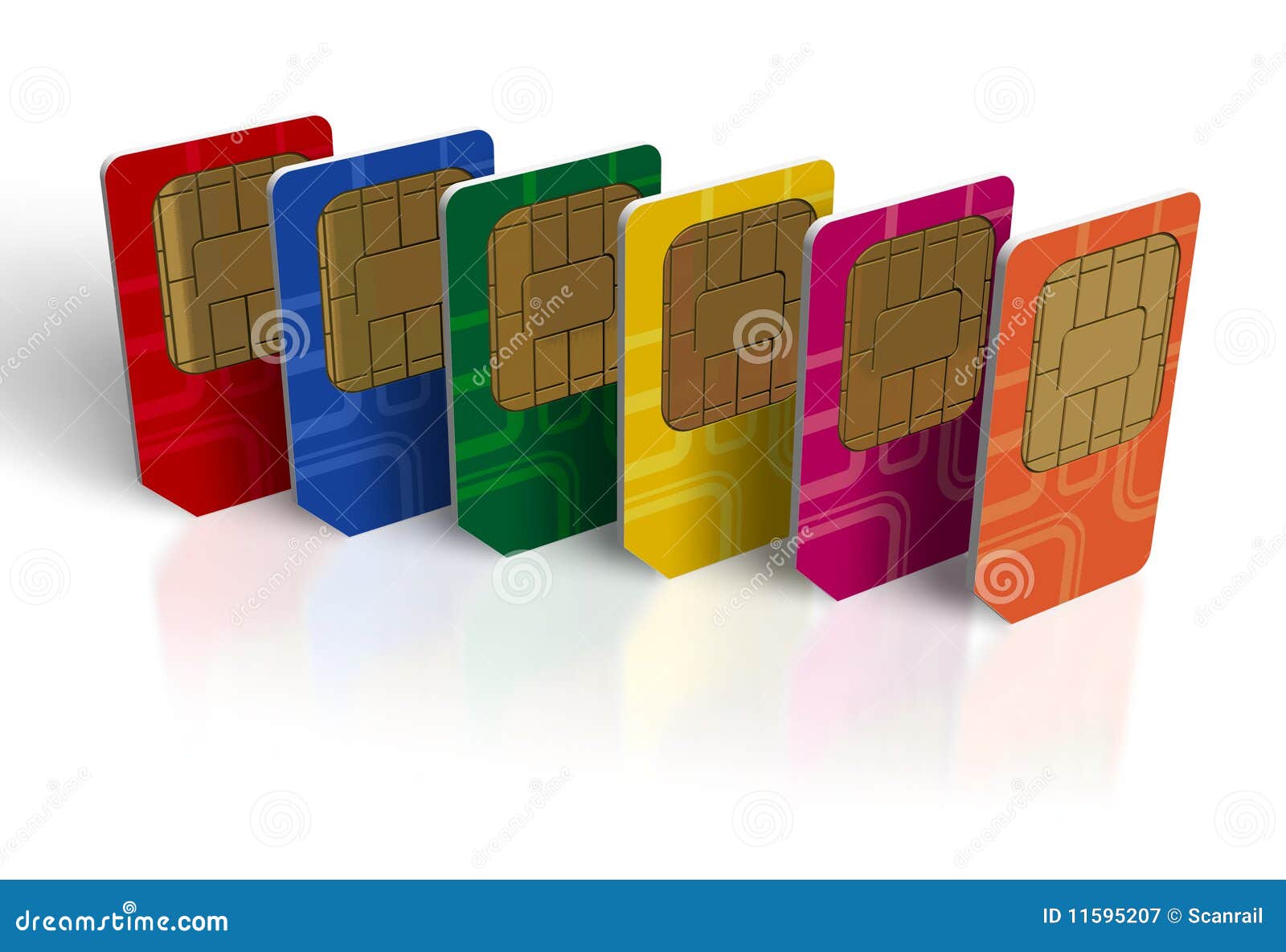 Set of color SIM cards stock illustration. Illustration of call - 11595207