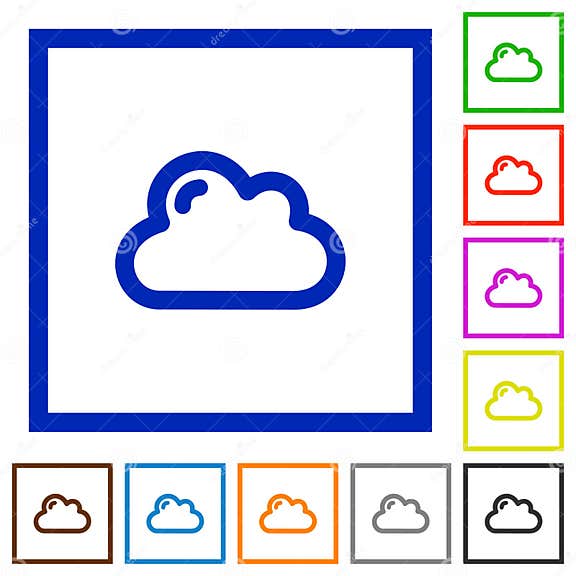 Cloud framed flat icons stock vector. Illustration of icons - 186267978