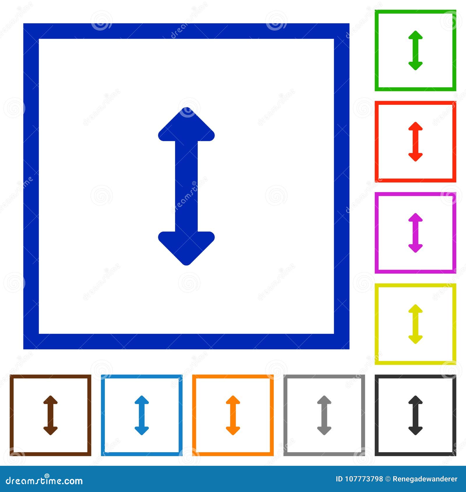 Resize Vertical Framed Flat Icons Stock Vector - Illustration of blue ...