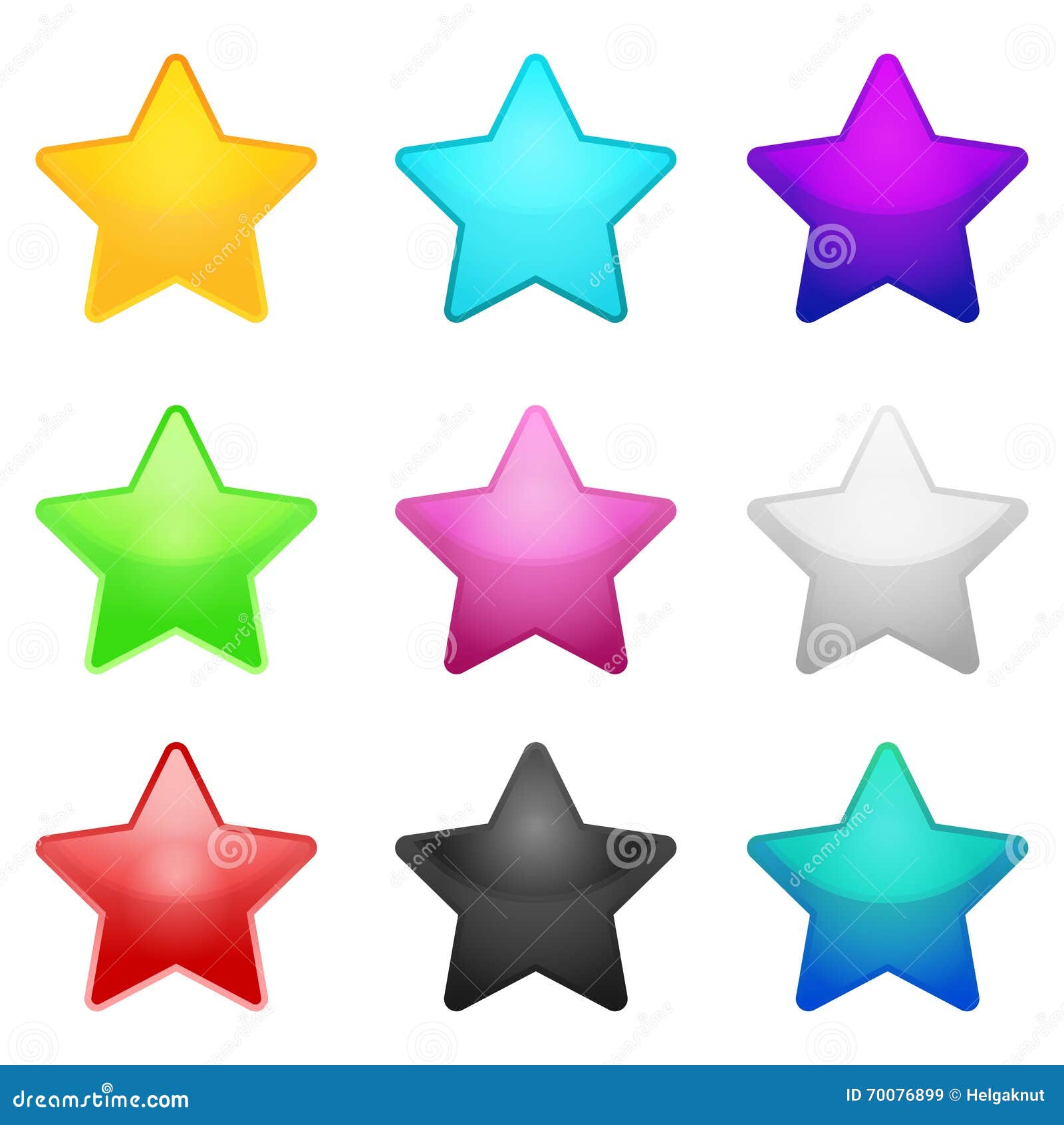 Set of color stars stock vector. Illustration of purple - 70076899