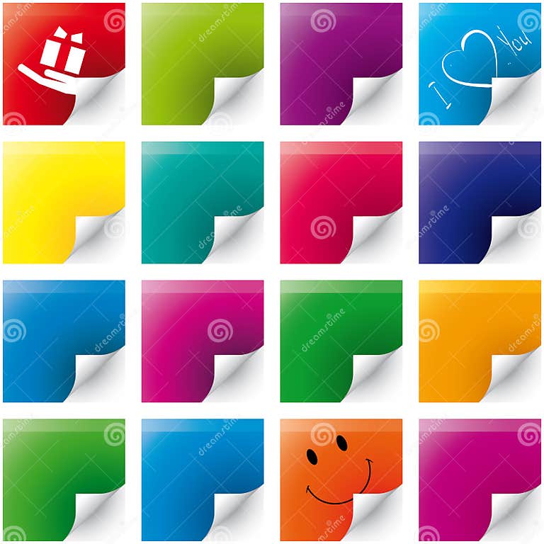Set of color stickers stock vector. Illustration of retro - 8222942
