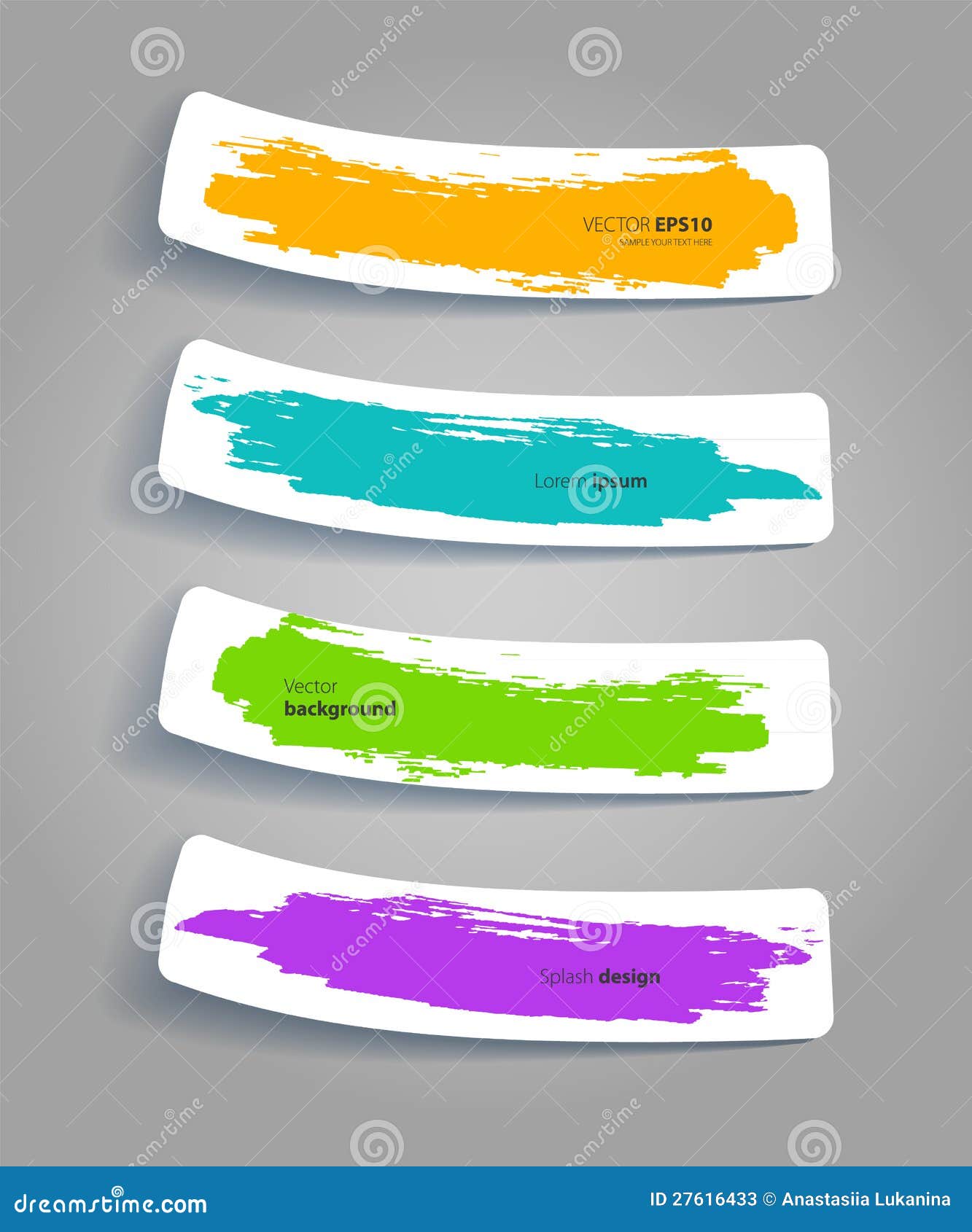 Set of Color Stickers with Splash Stock Vector - Illustration of paper ...
