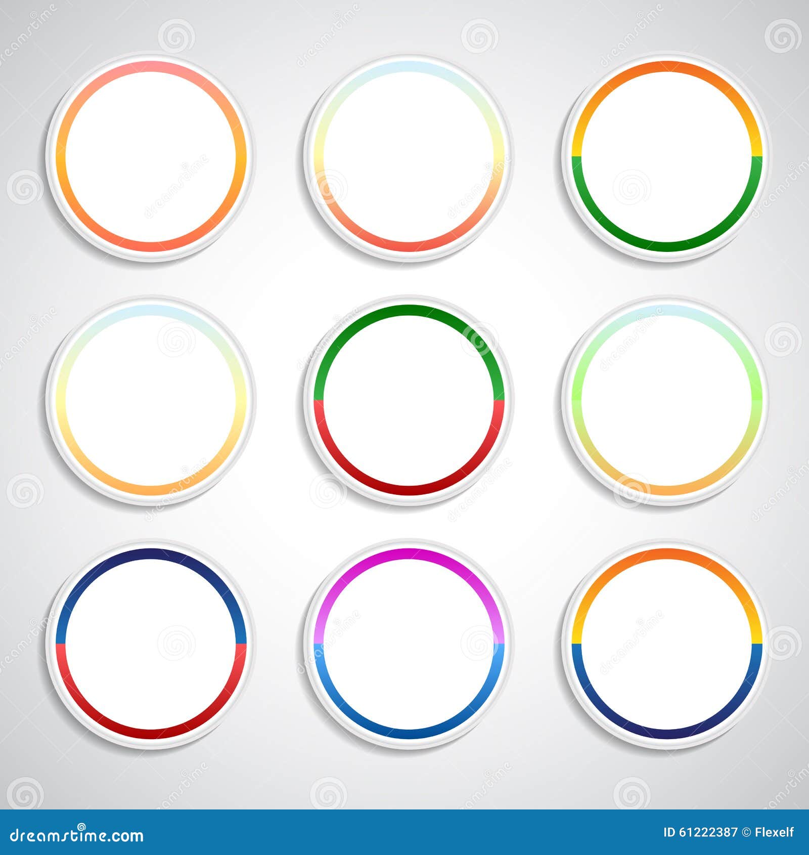 Set of color stickers stock vector. Illustration of interface - 61222387