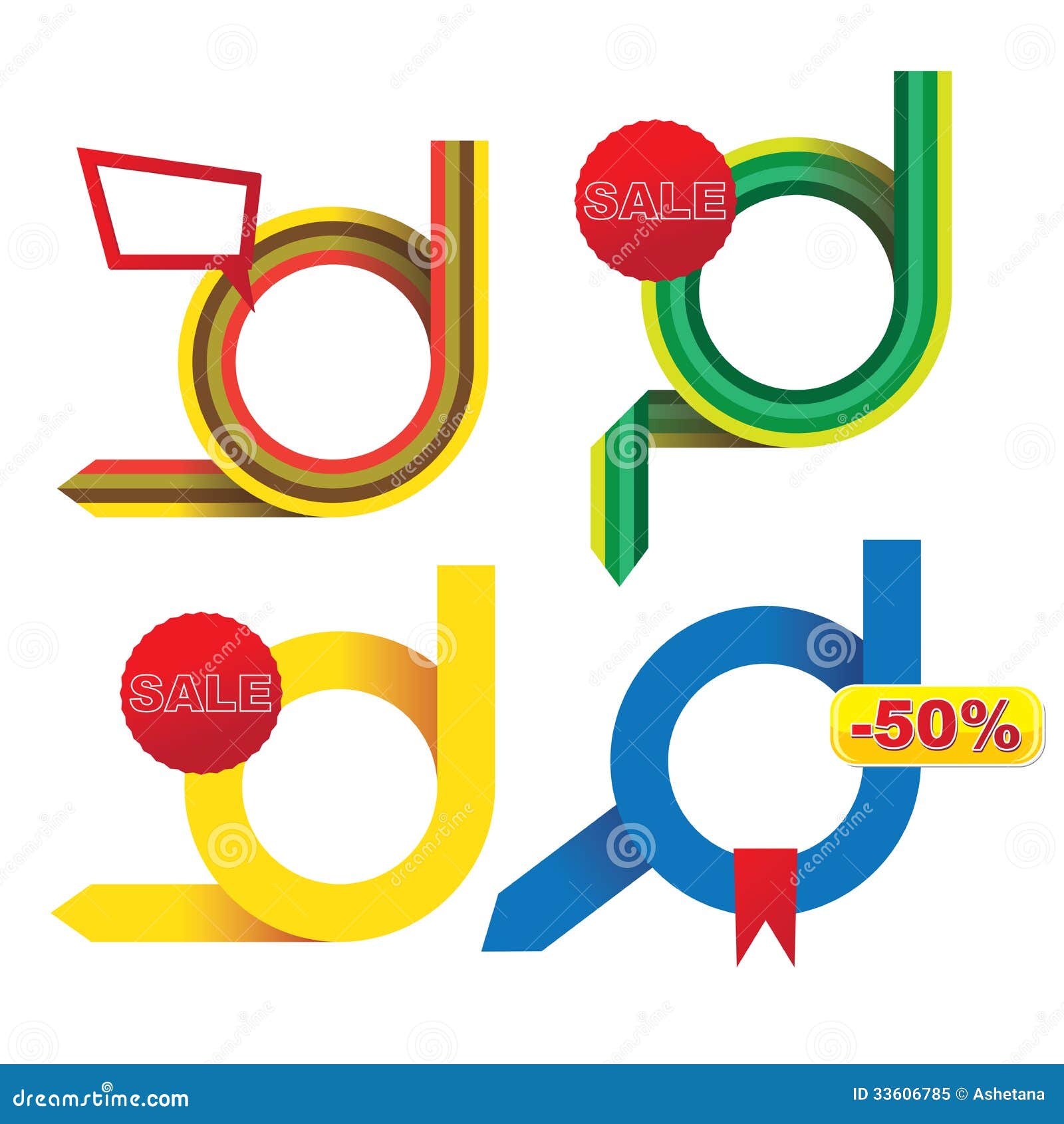 Set of color tags. stock vector. Illustration of sticker - 33606785