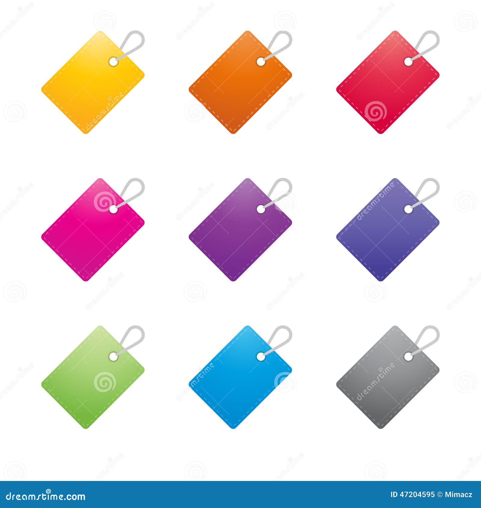 Set of color tags stock vector. Illustration of button - 47204595