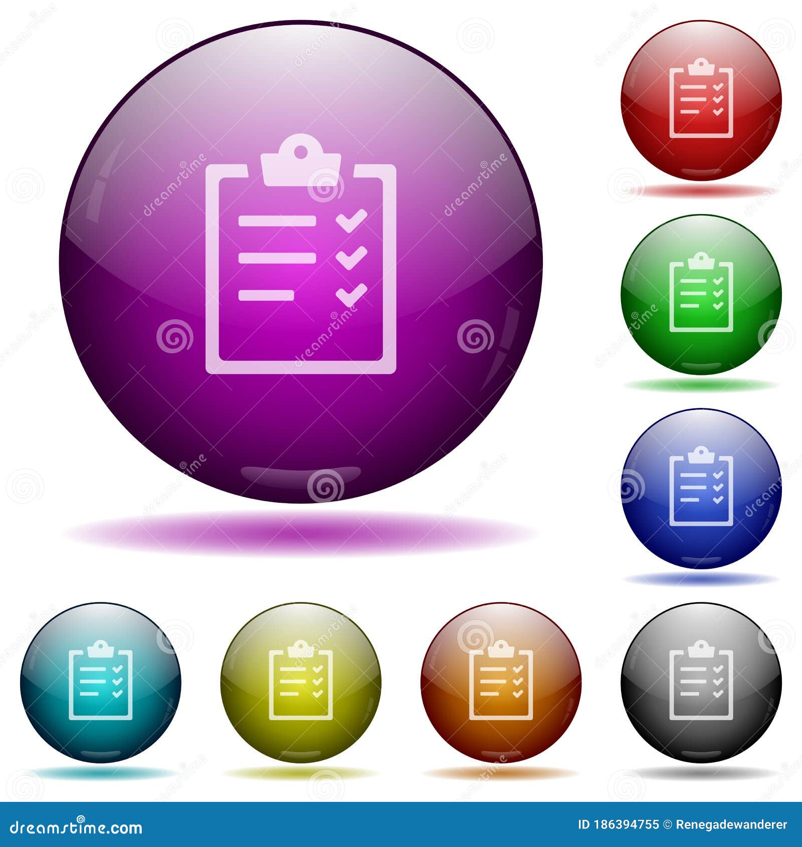 Task List Glass Sphere Buttons Stock Vector - Illustration of poll ...