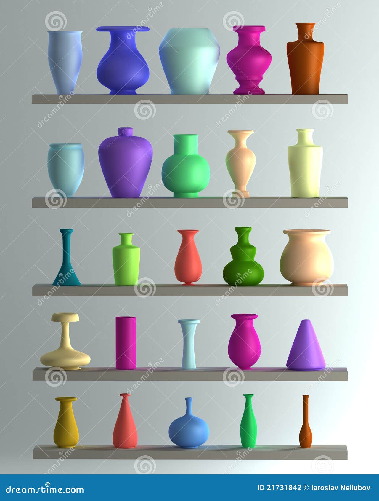 Set of color vase stock illustration. Illustration of clay - 21731842