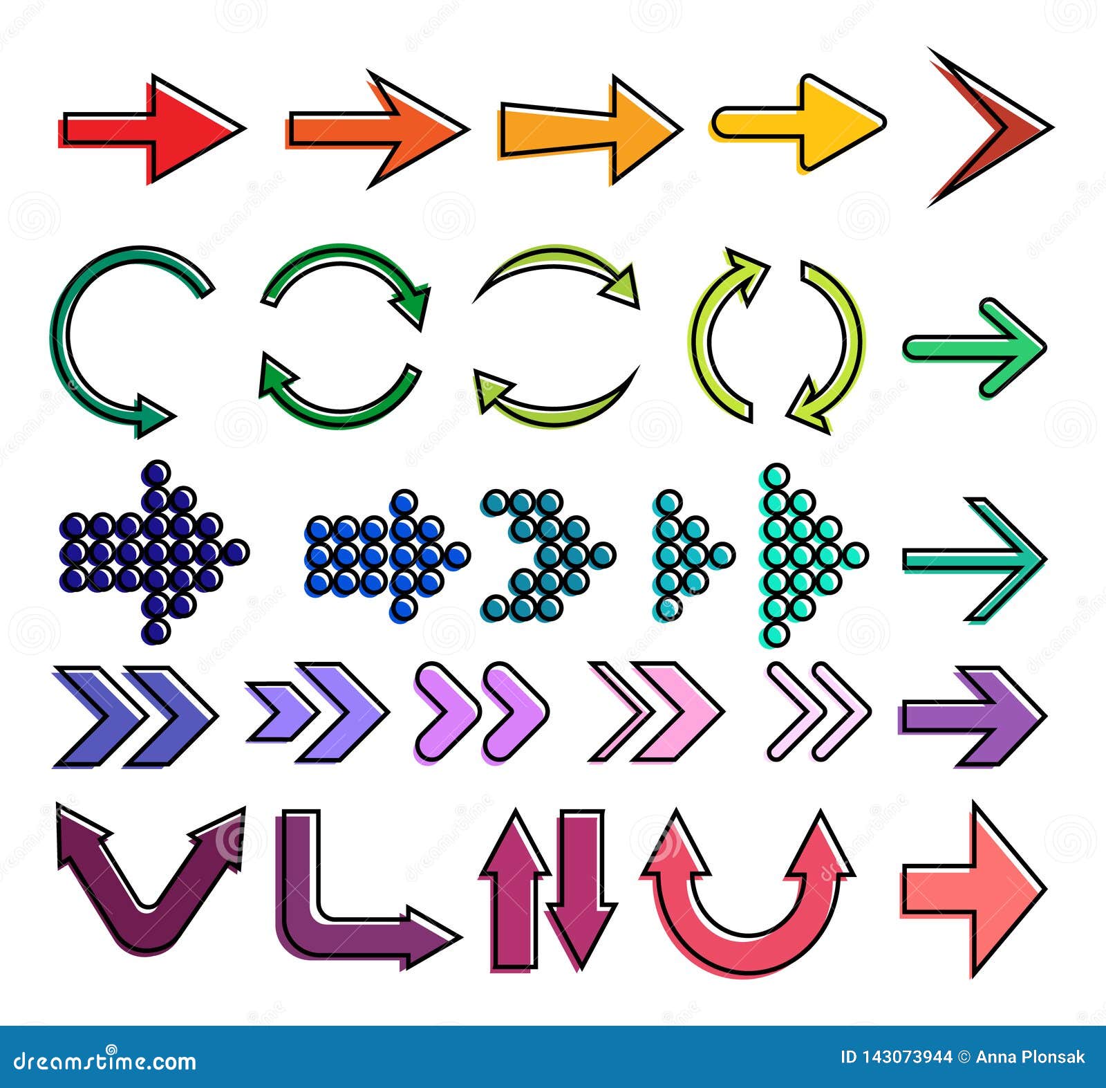 Set of Color Arrows. Arrow Icon. Arrow Icon. Arrow Stock Illustration ...