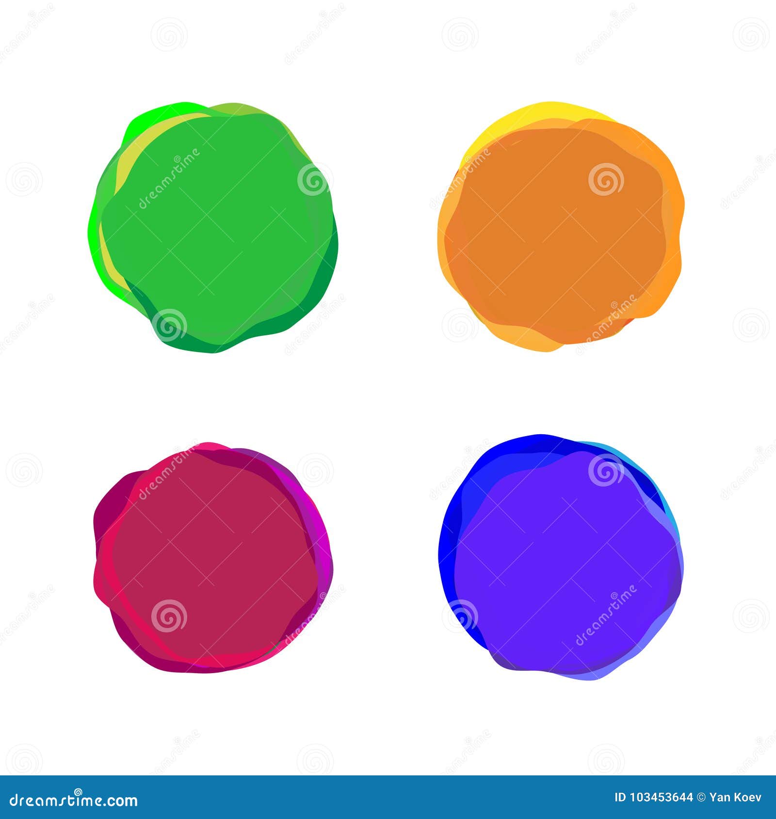 Set of Color Vector Paint Blobs Stock Vector - Illustration of circle ...