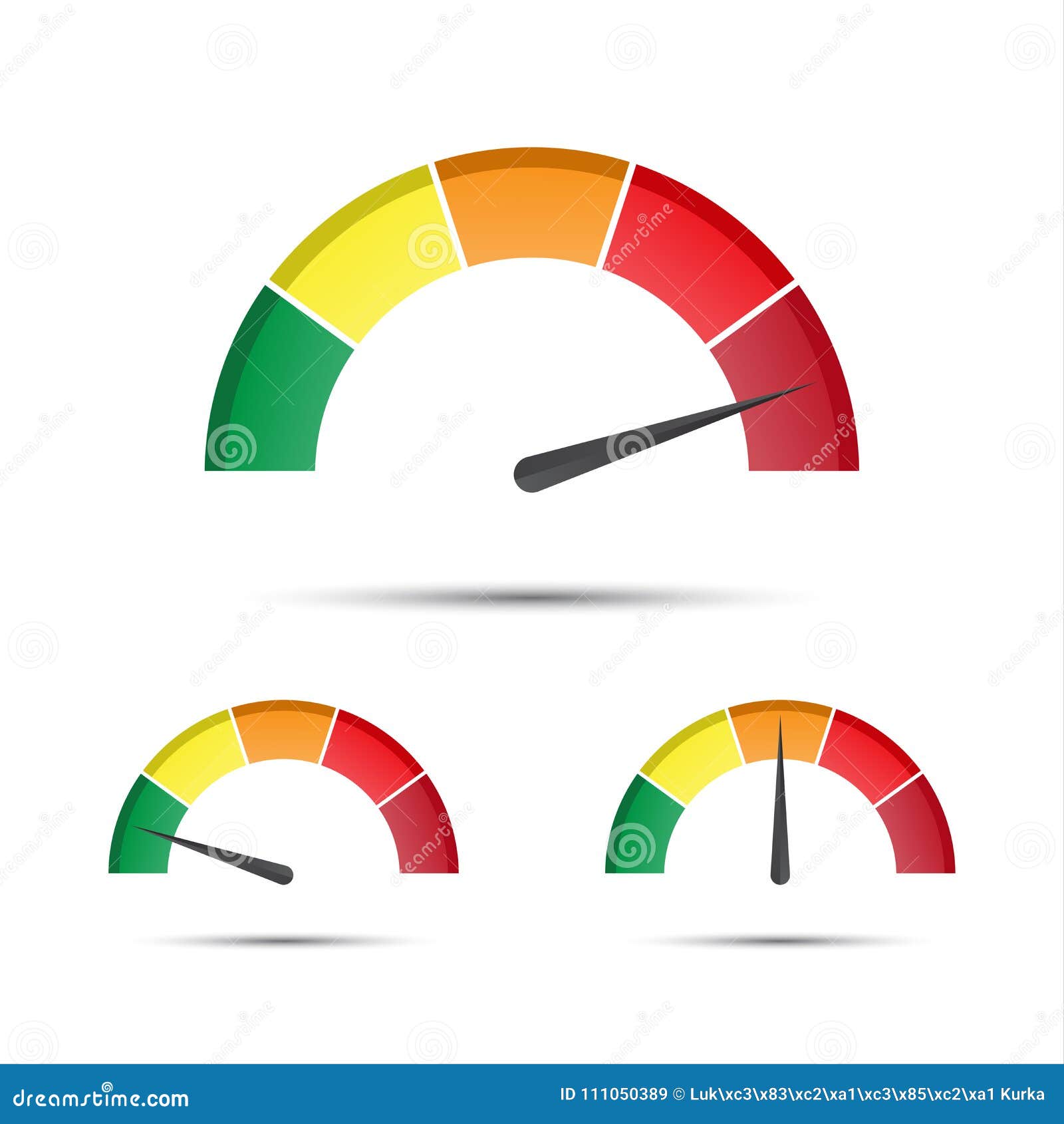 Low, Moderate And High Gauges Cartoon Vector | CartoonDealer.com #72666033