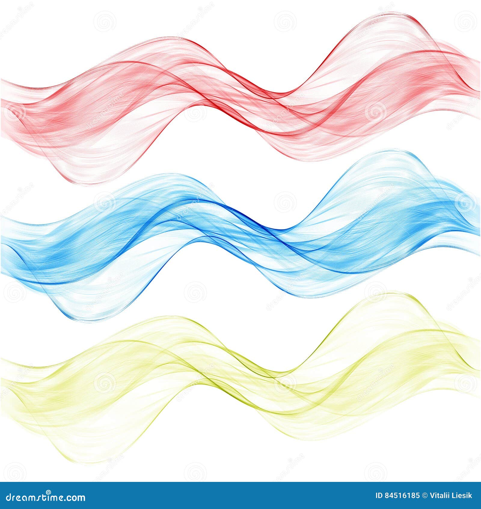 Set Color Wave Design Element Abstract Graphic Dynamic Stock ...