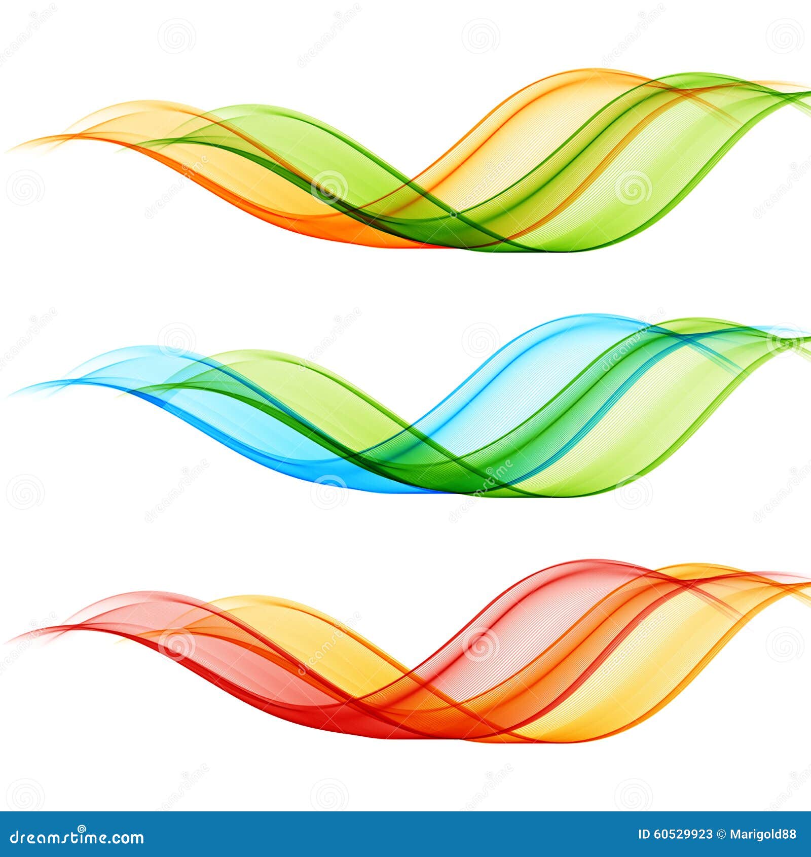Set of color wave stock vector. Illustration of light - 60529923