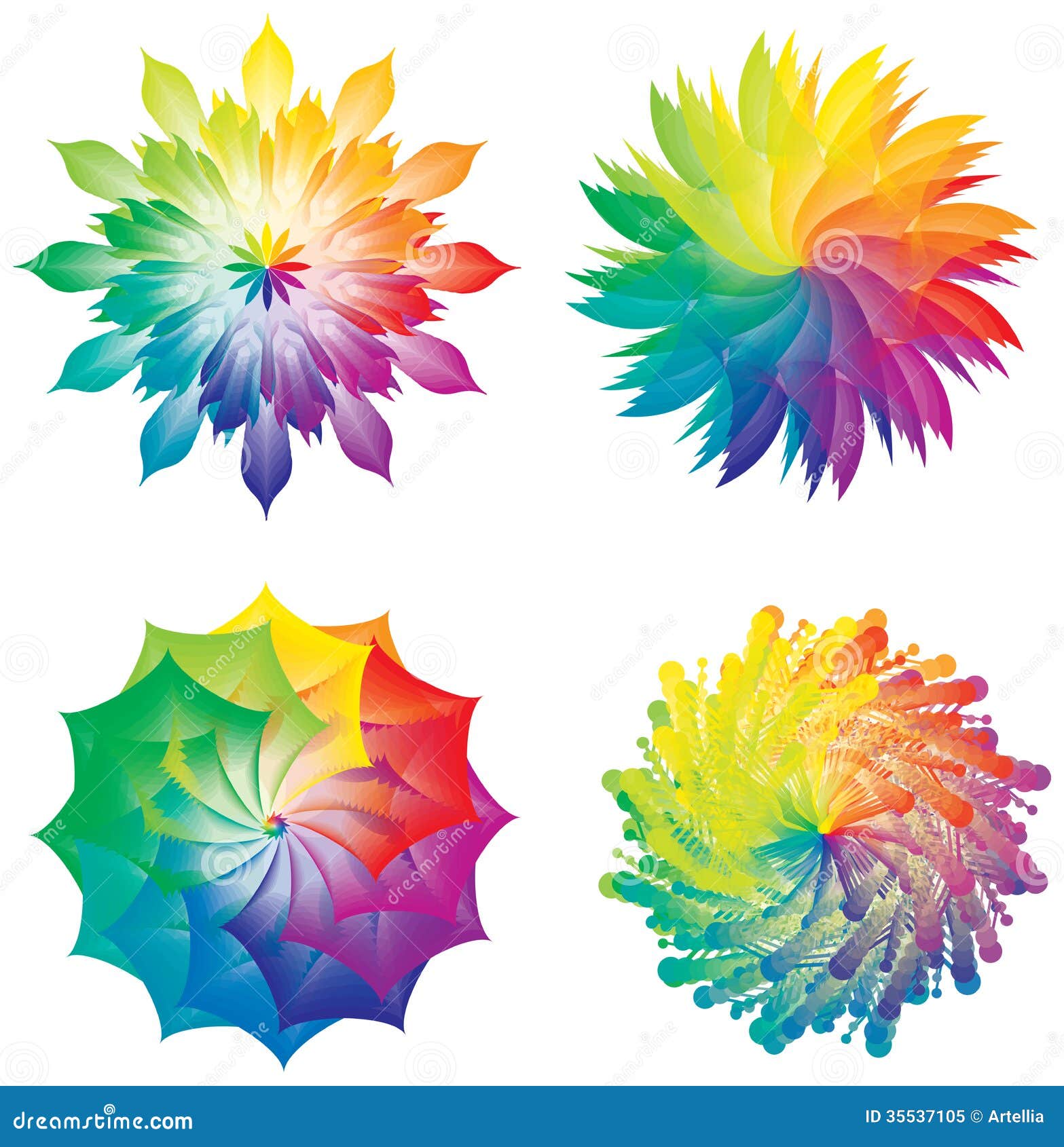 Color Wheel Flower Designs