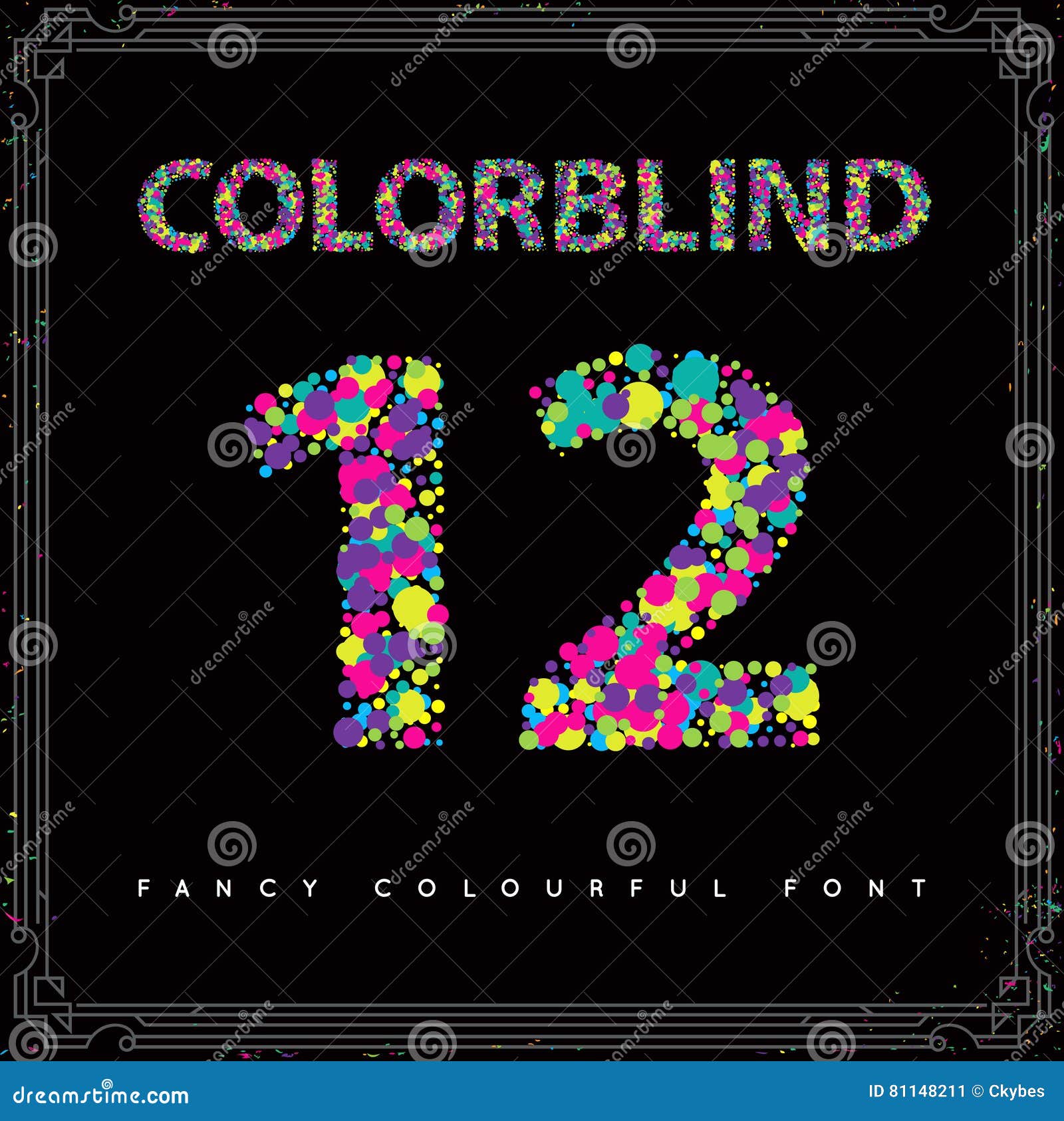 Colorblind Font Numbers Vector Illustration | CartoonDealer.com #24756308