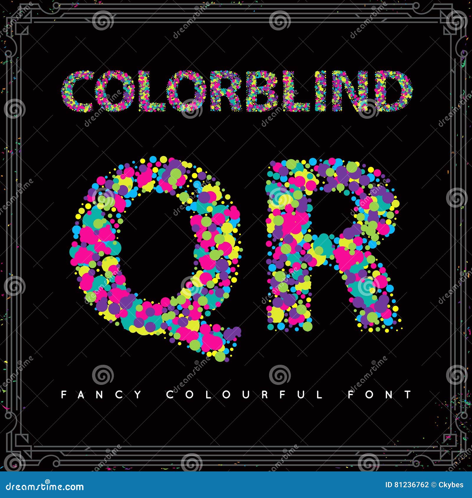 Set Of Colorblind Style Font In Vector. Fresh Trendy Colors ...