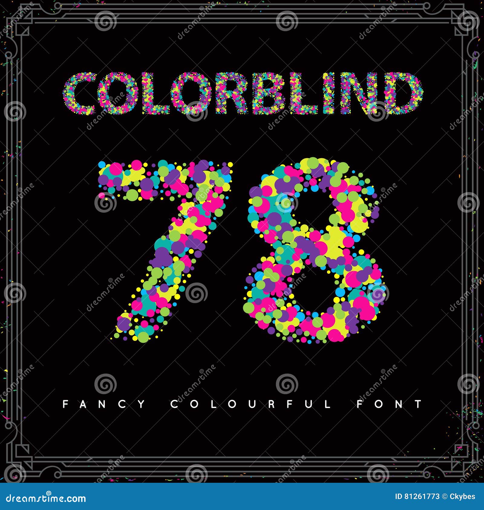 Set of Colorblind Style Font in Vector. Fresh Trendy Colors Stock ...