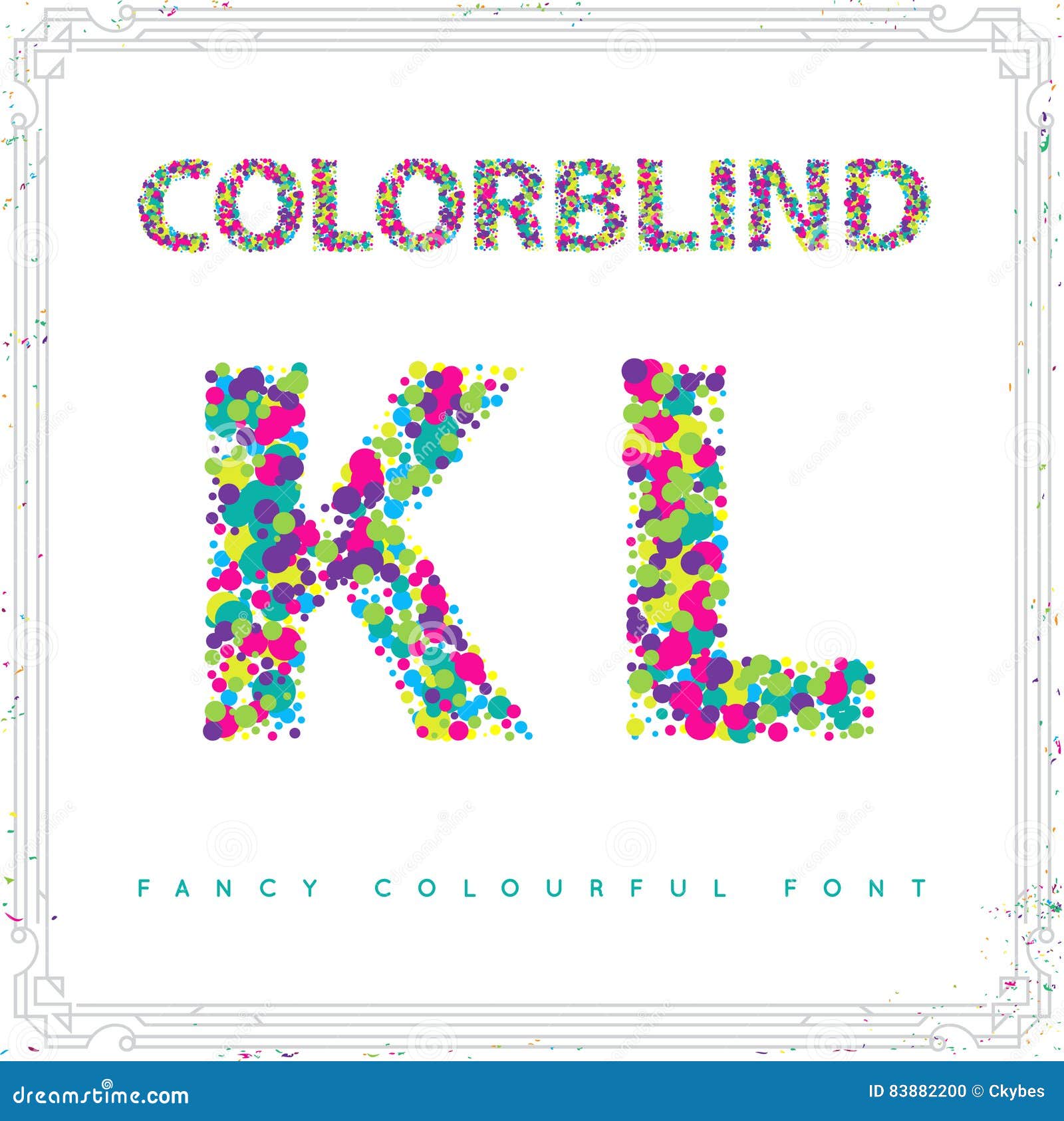 Set of Colorblind Style Font in Vector. Fresh Trendy Colors Stock ...