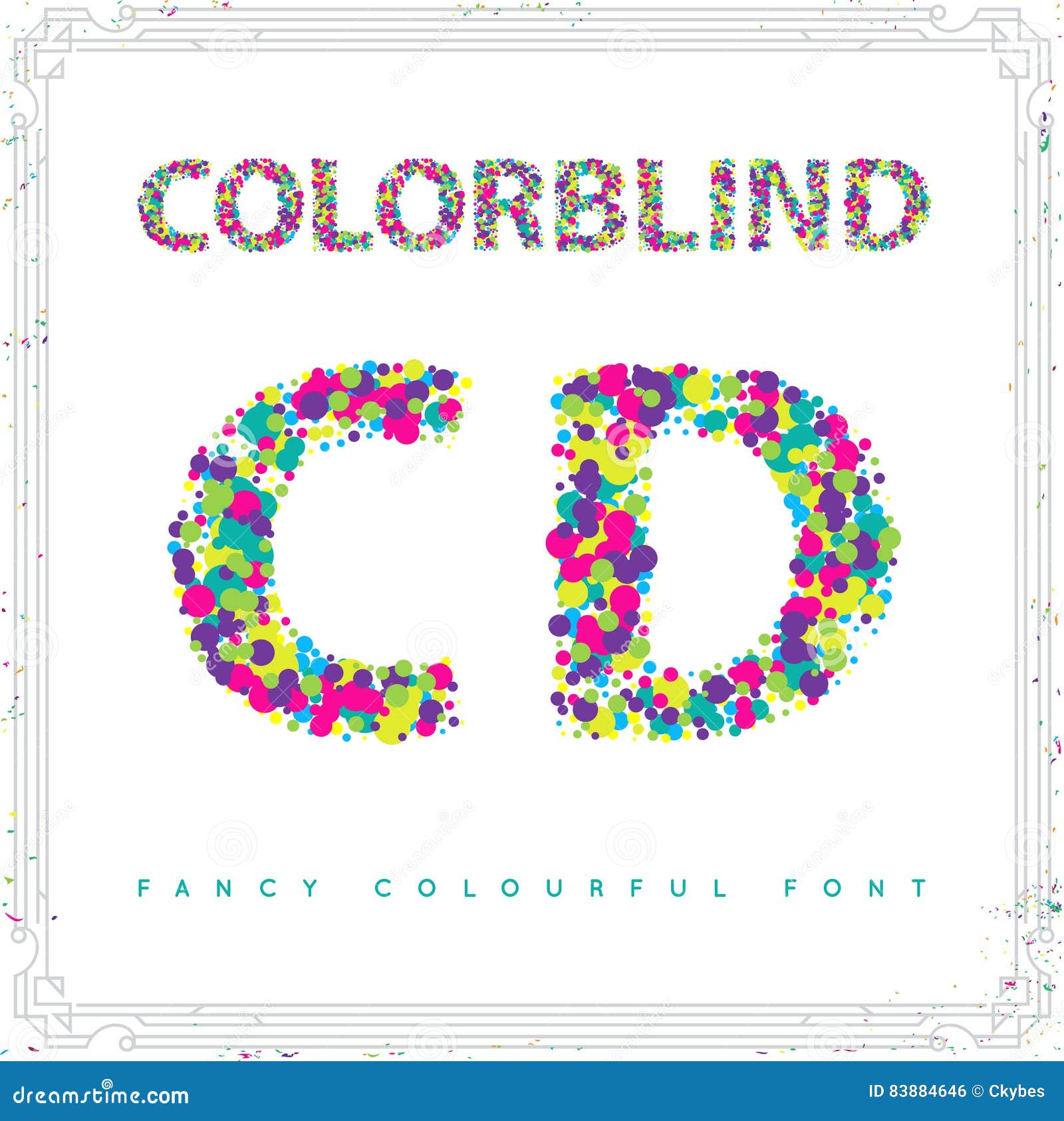 Set Of Colorblind Style Font In Vector. Fresh Trendy Colors ...