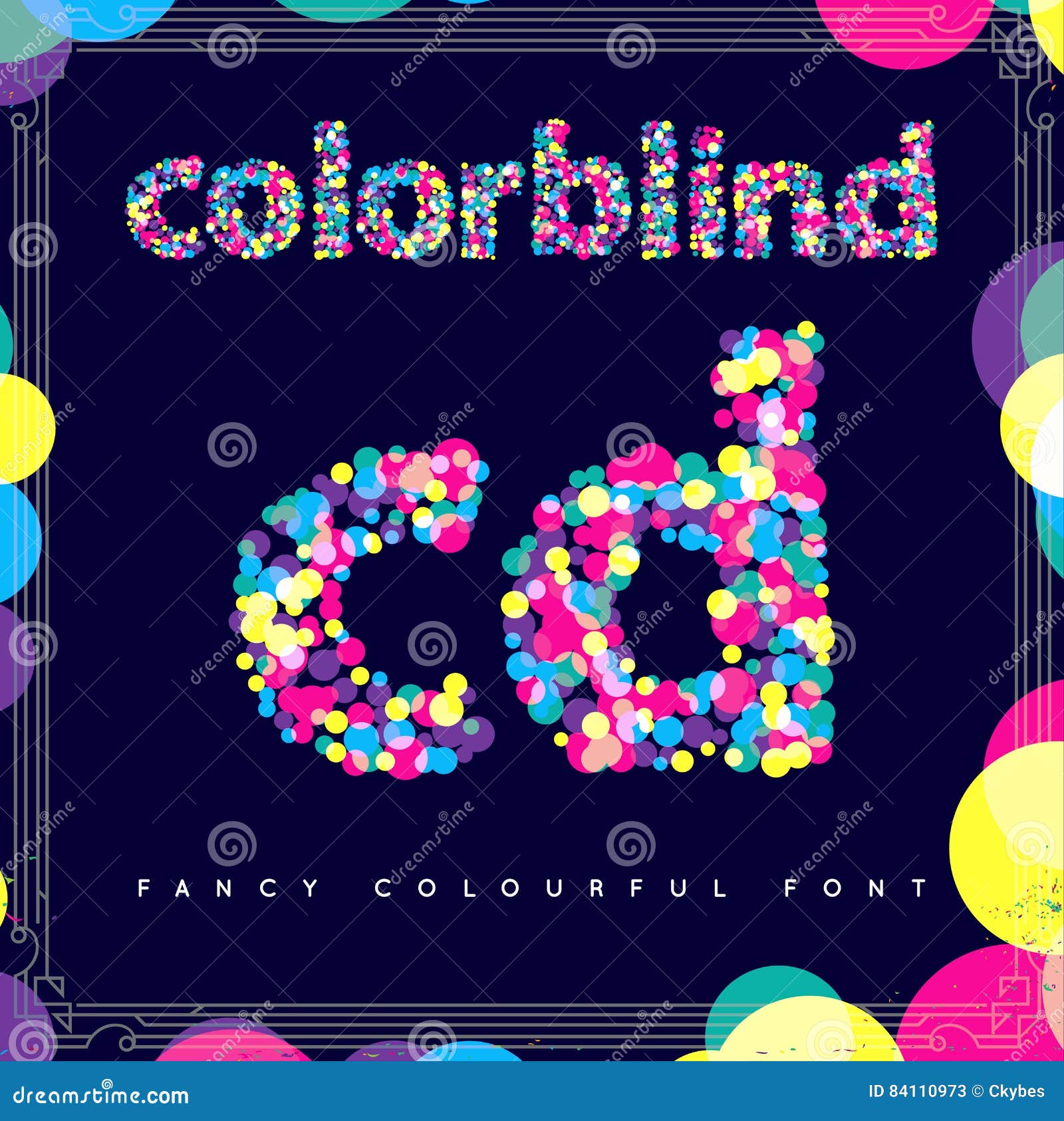 Set of Colorblind Style Font in Vector. Fresh Trendy Colors Stock ...