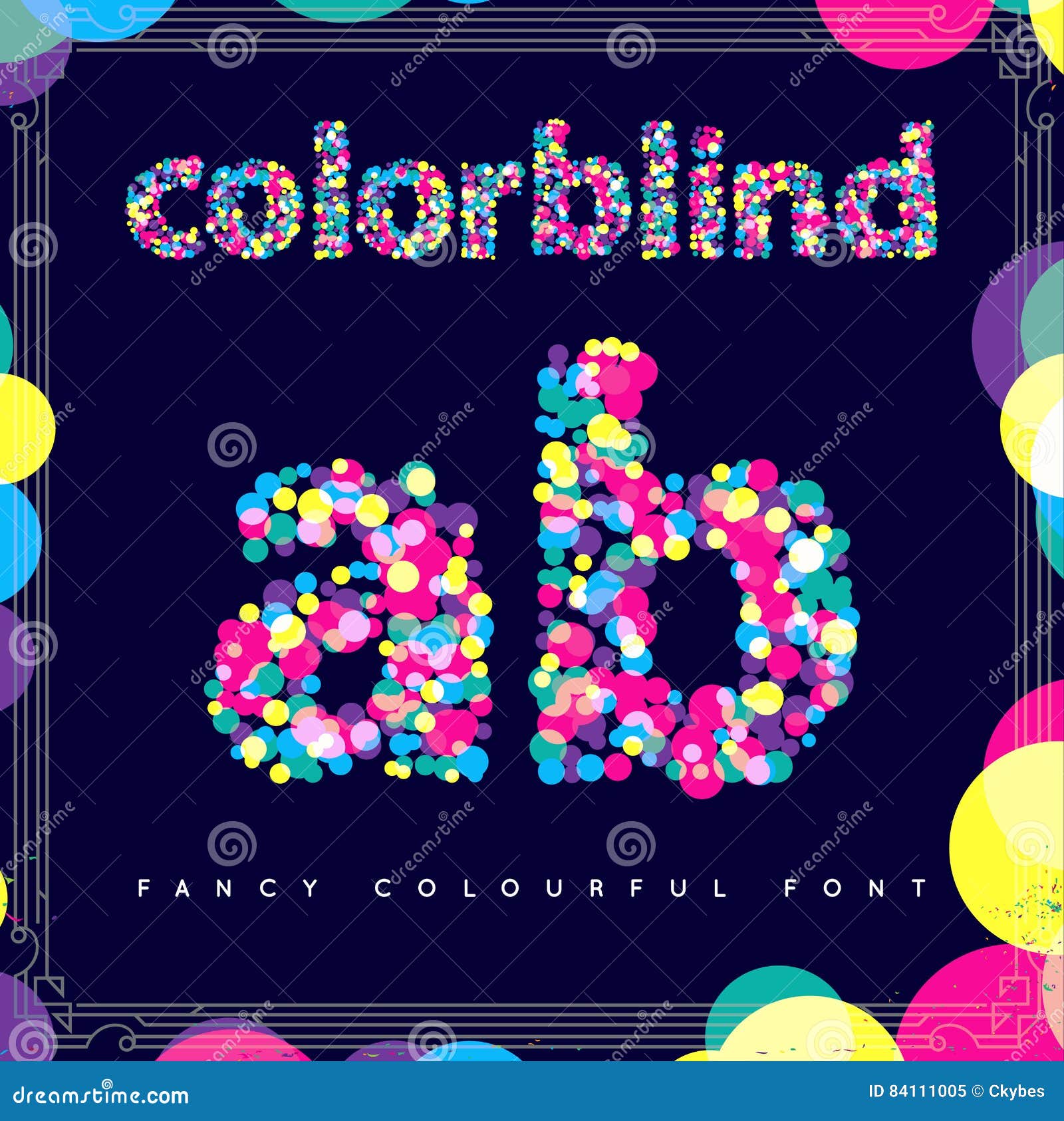 Set of Colorblind Style Font in Vector. Fresh Trendy Colors Stock ...