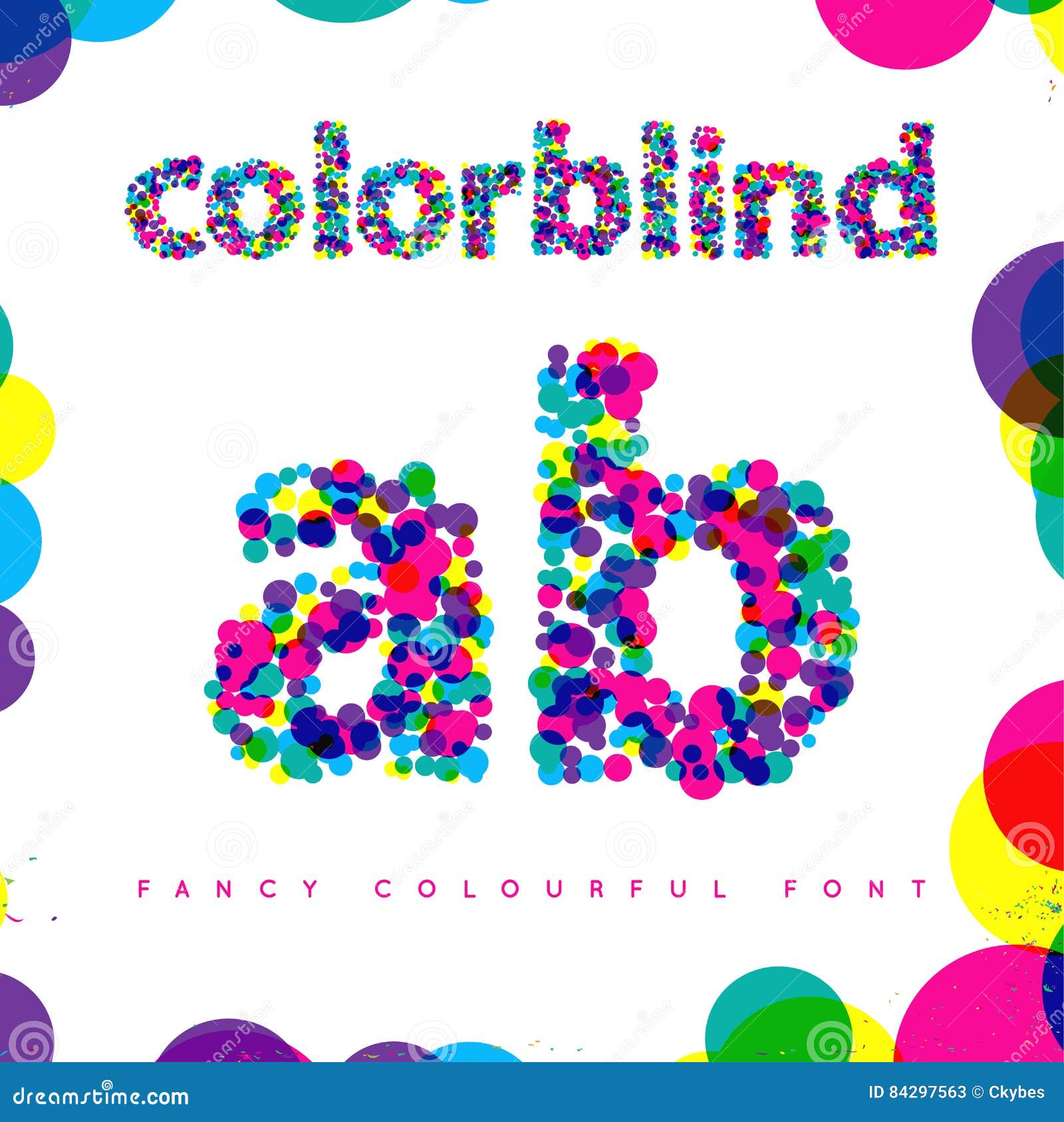 Set Of Colorblind Style Font In Vector. Fresh Trendy Colors ...