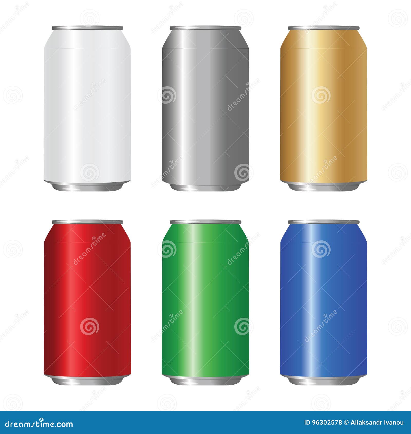 Set of Colored Aluminum Can. Stock Vector - Illustration of vector ...
