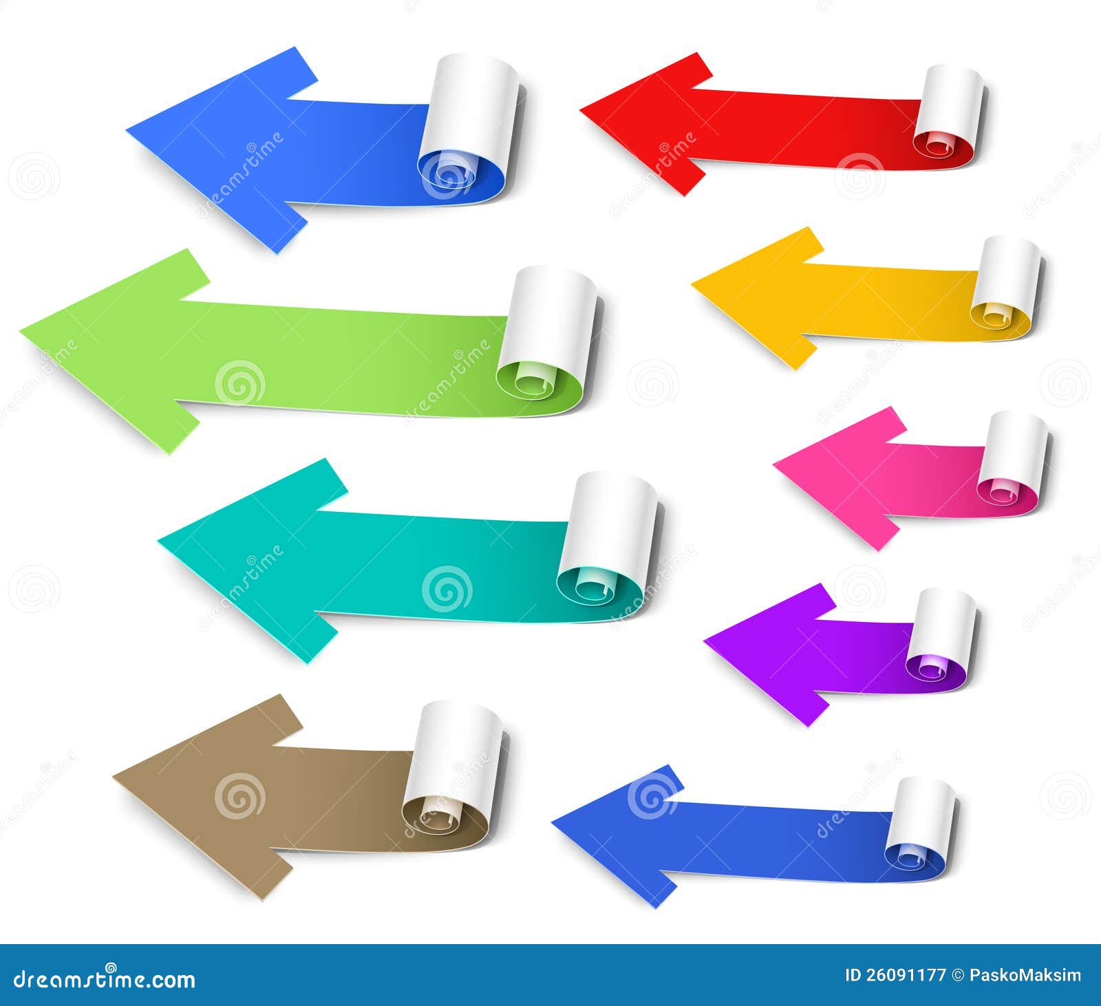 Set of colored arrows stock vector. Illustration of elements - 26091177