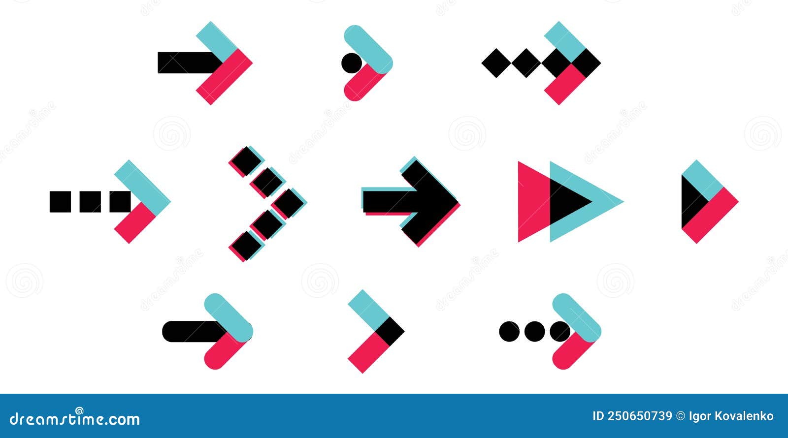 Set of Colored Arrows Icons Stock Illustration - Illustration of ...