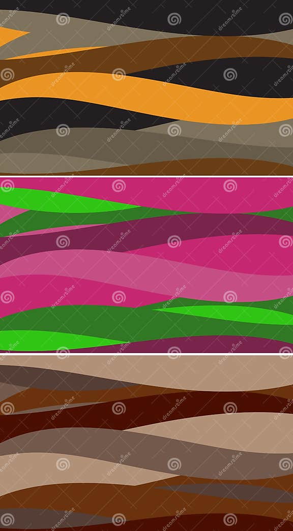 Set of Colored Backgrounds Similar Wave Stock Illustration ...