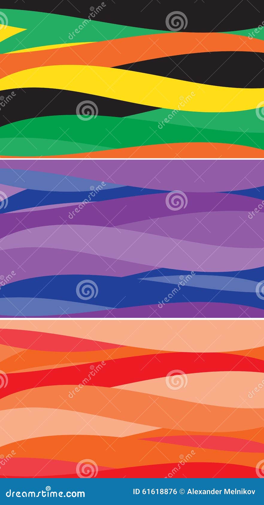 Set of Colored Backgrounds Similar Wave.Vector Stock Vector ...