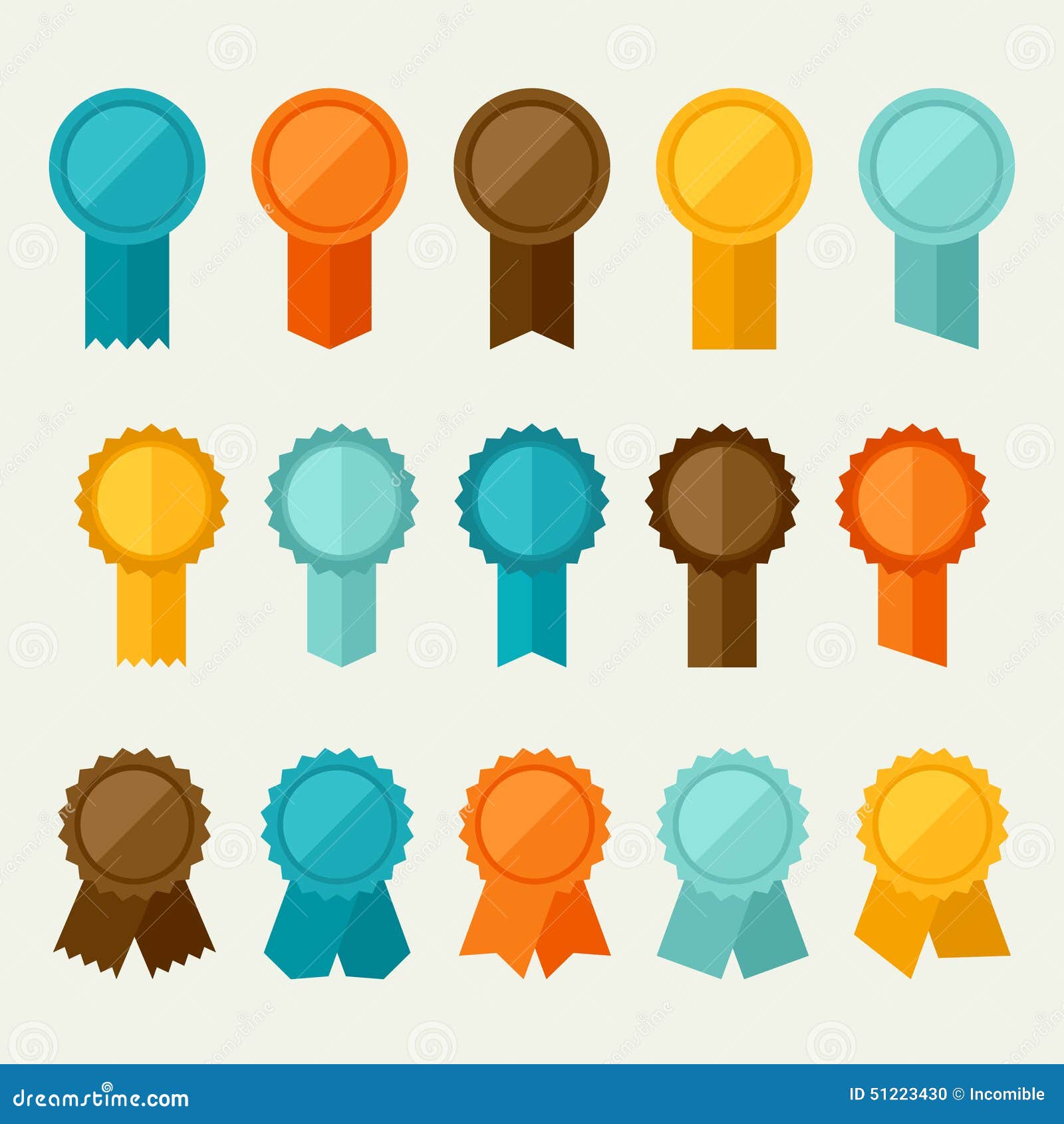 Set of Colored Badges, Labels, Awards in Flat Stock Vector ...