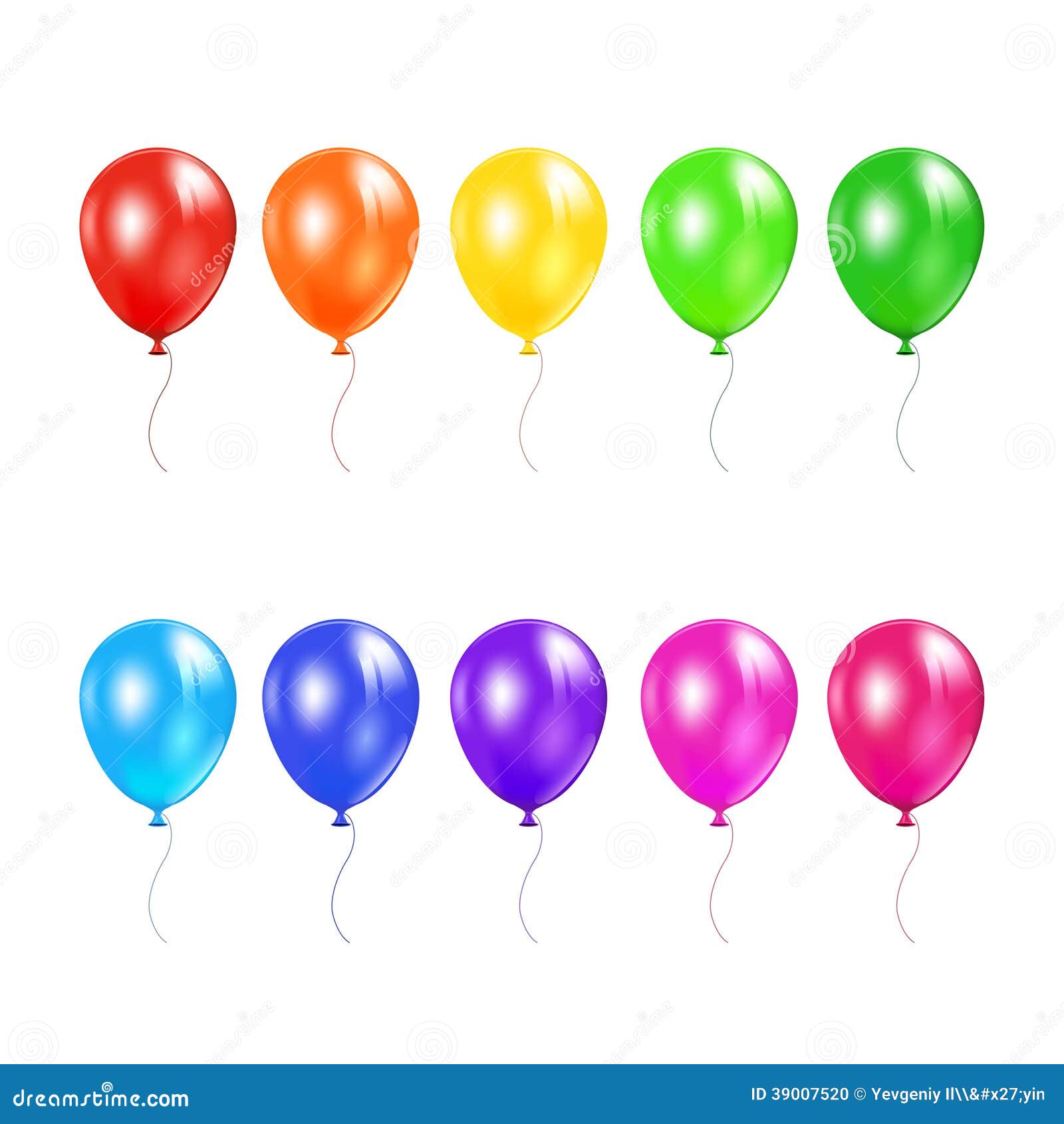 Set of colored balloons stock vector. Illustration of birthday - 39007520
