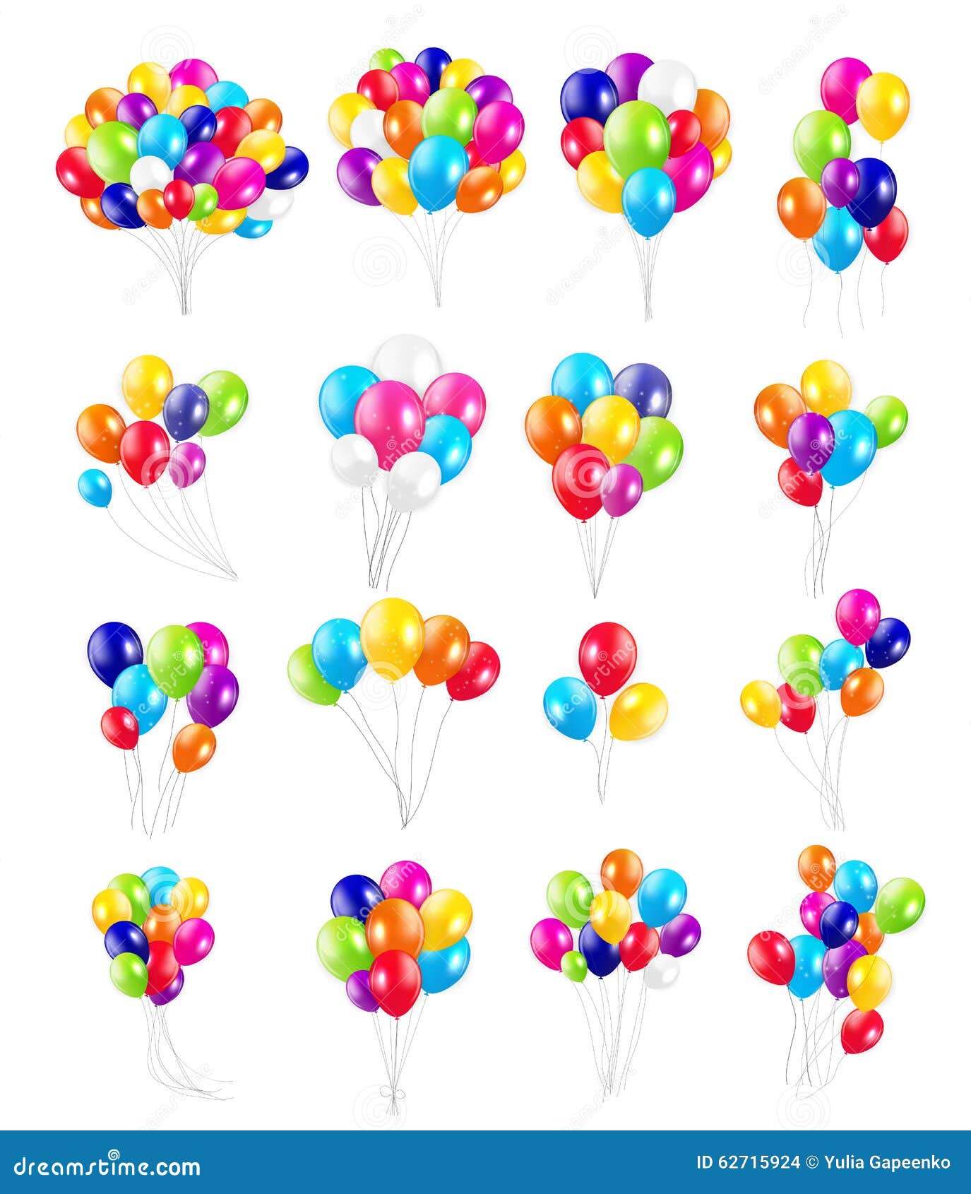 Set of Colored Balloons, Vector Illustration Stock Vector ...